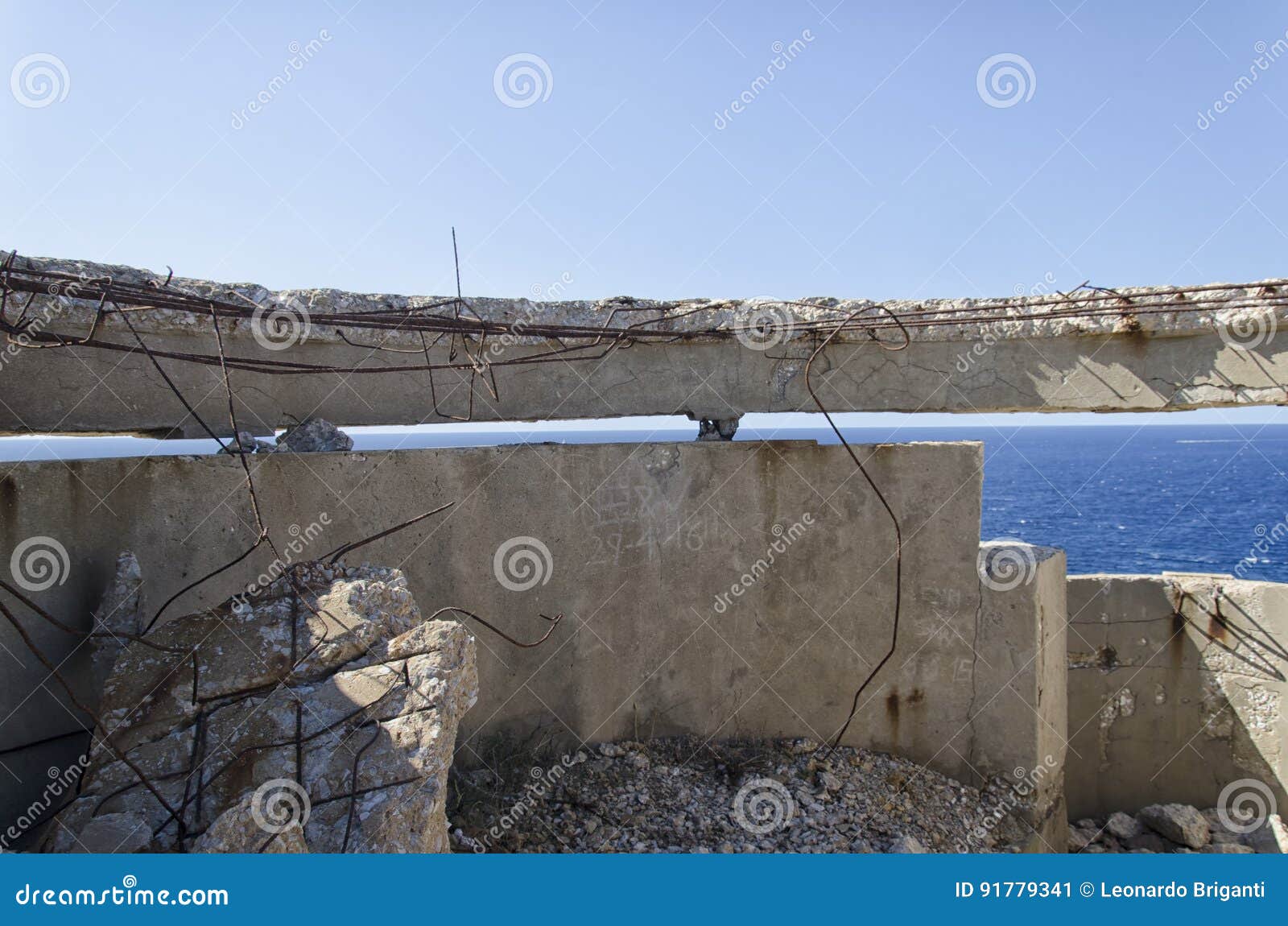 Destroyed bunker of WWII stock image. Image of bunker - 91779341