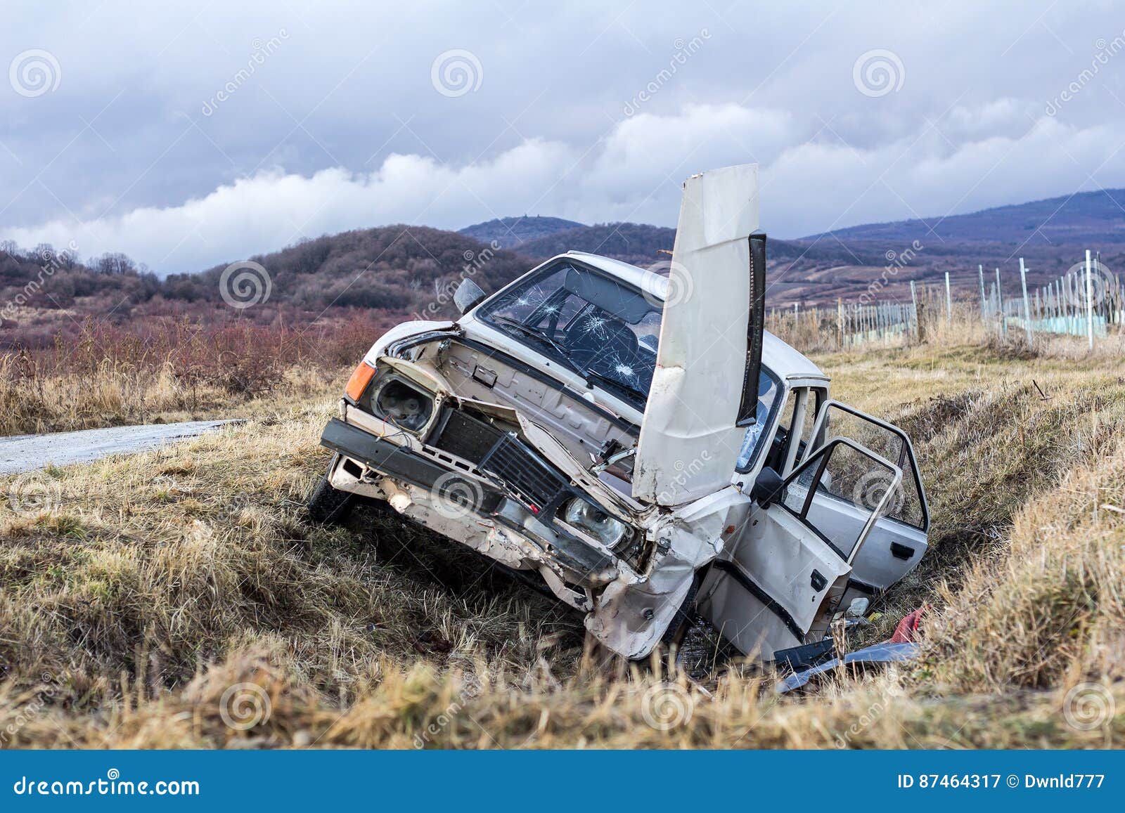 Destroyed car stock image. Image of accident, safety - 87464317