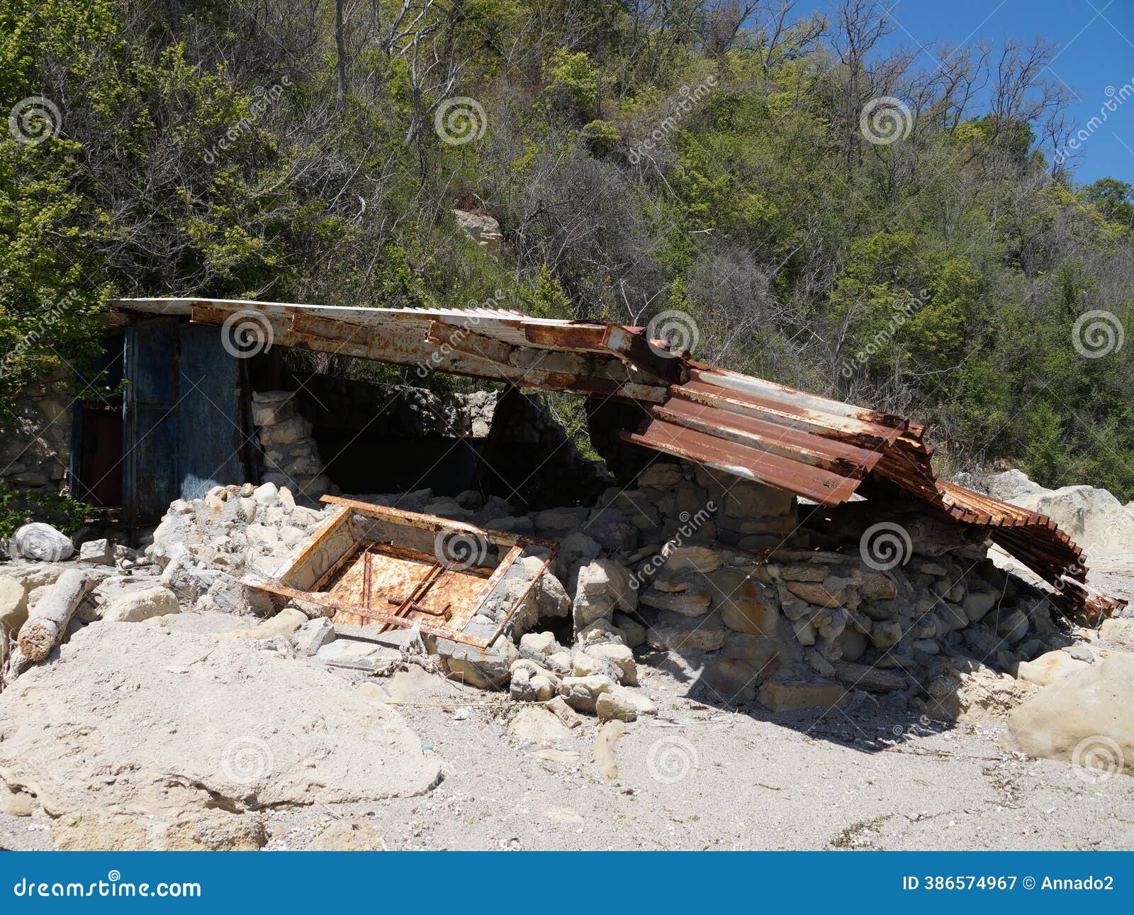 Collapsed House Structure Problems With Cracked Floor Tiles, House ...