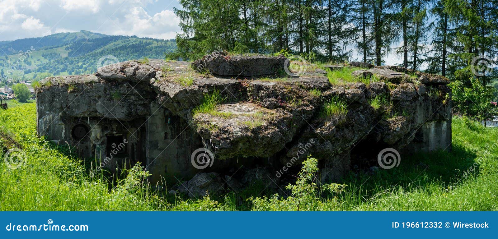 Destroyed Combat Bunker in the Wegierska Gorka Editorial Photography ...