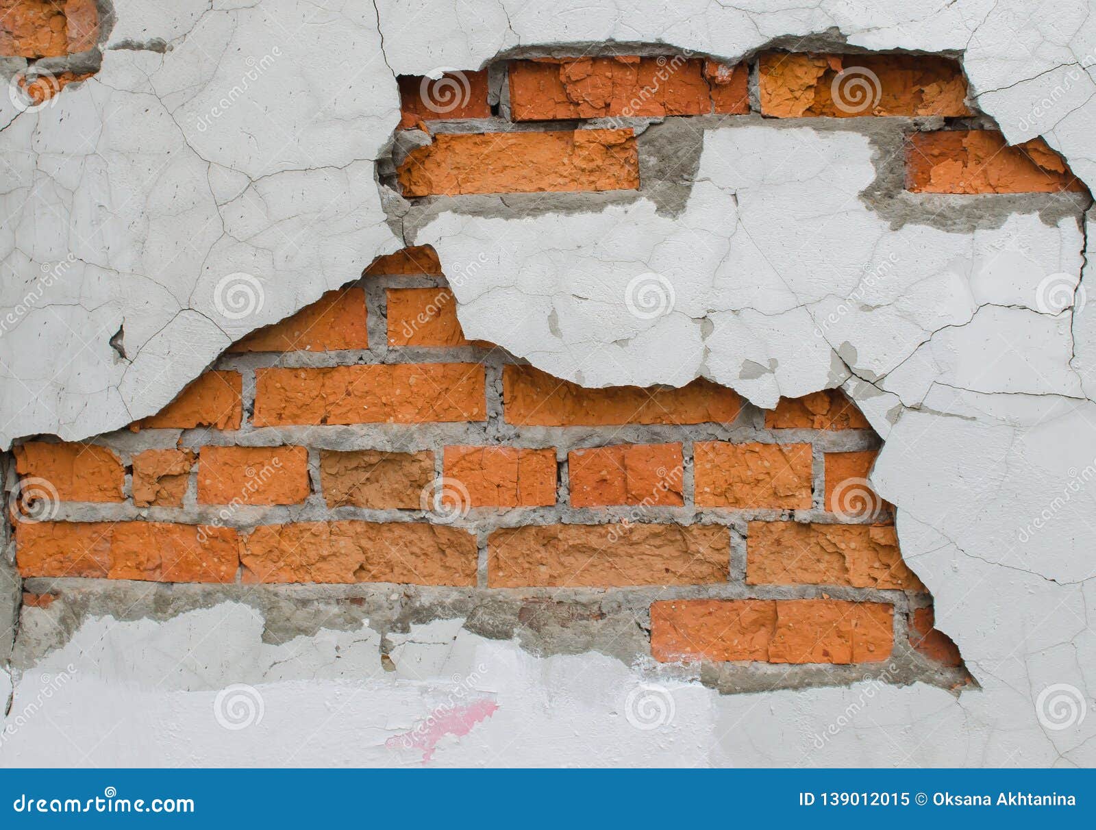 Destroyed Concrete and Brick Wall Stock Image - Image of destroyed ...