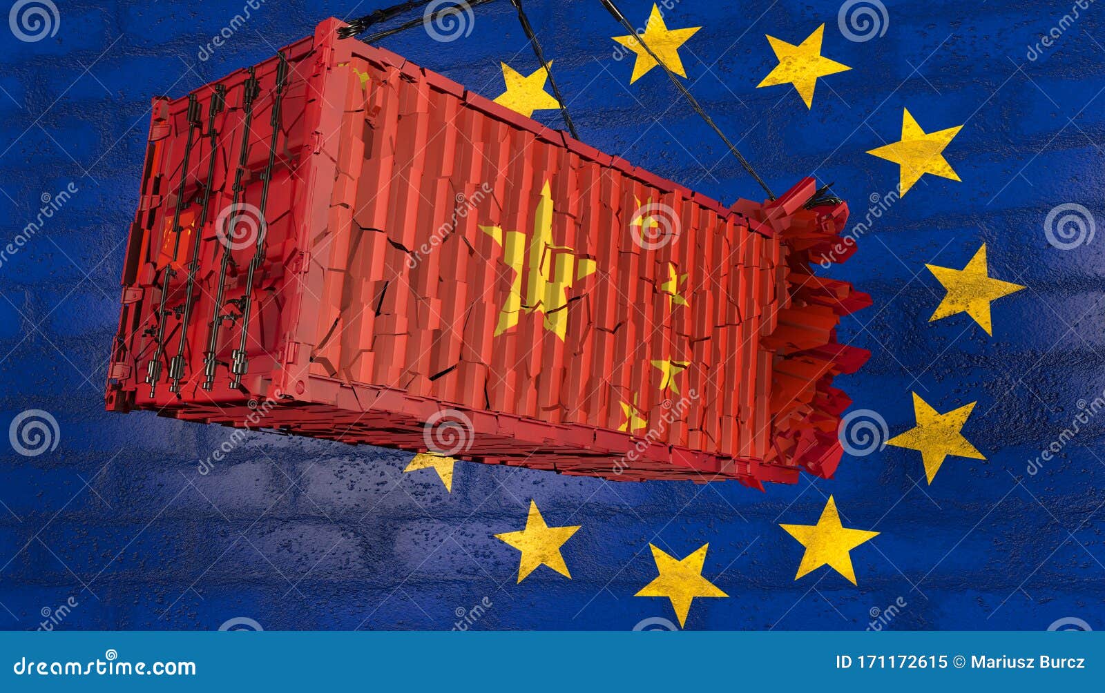 Destroyed Container With The British Flag After The Collision With The ...