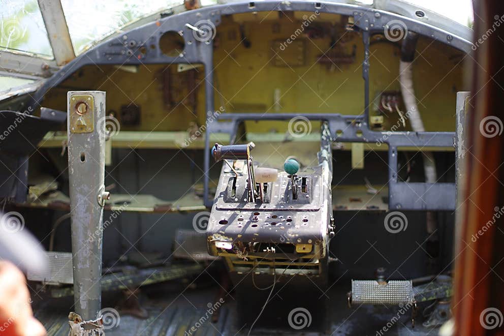 Destroyed Control Panel in an Abandoned Helicopter Stock Photo - Image ...