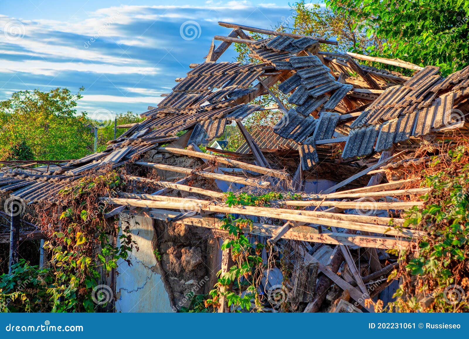 Destroyed country house stock image. Image of disaster - 202231061