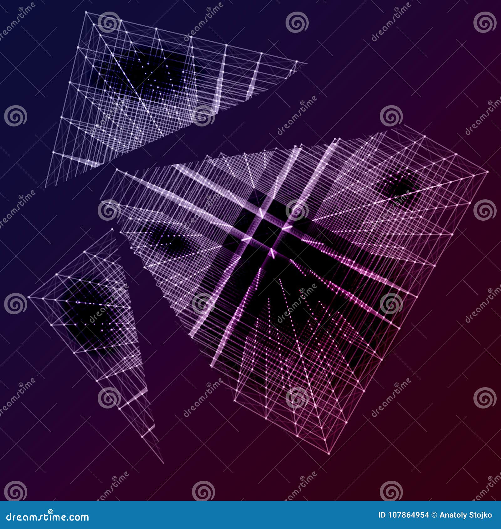 Destroyed Data Array. Abstract Graph. Stock Vector - Illustration of ...