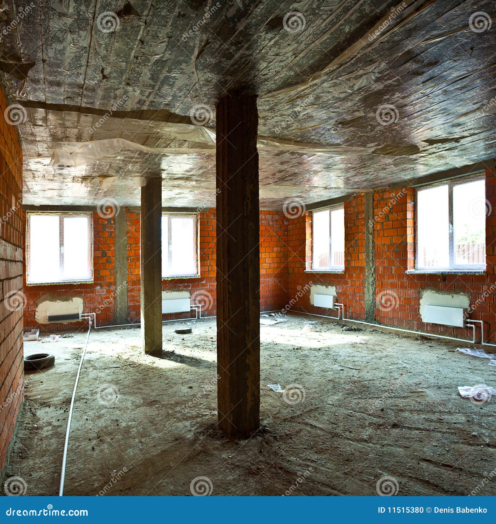Destroyed dirty interior stock photo. Image of building - 11515380