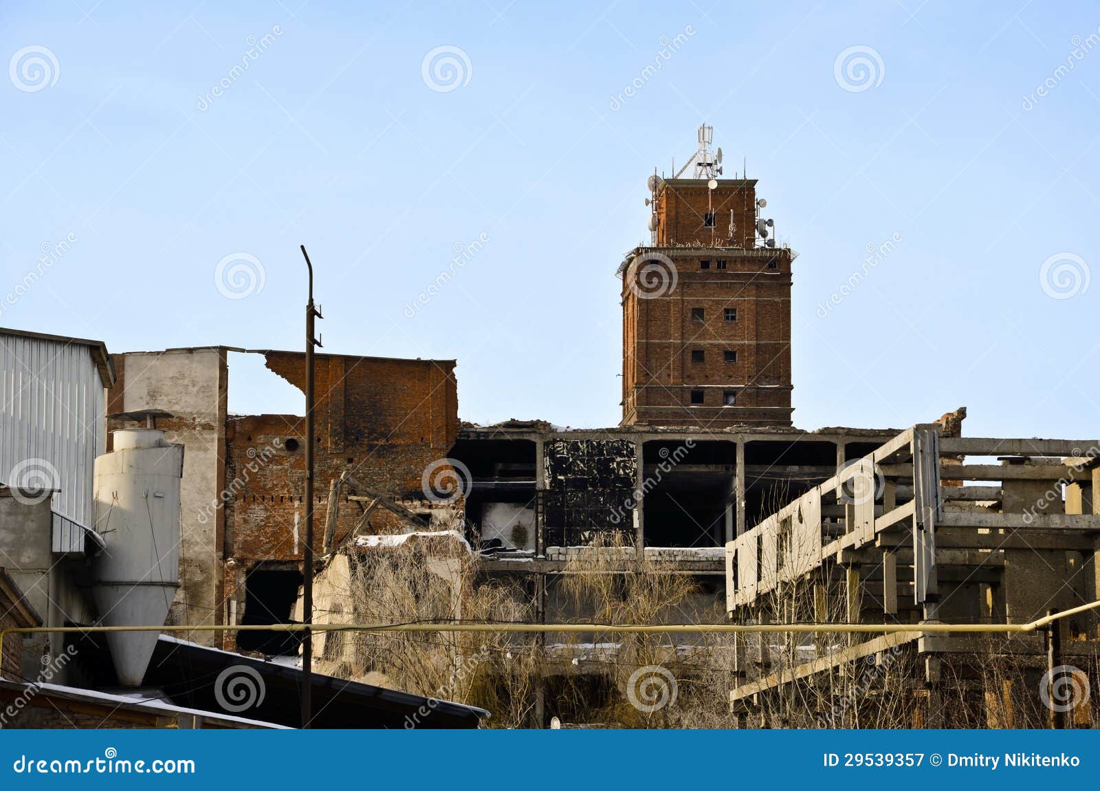 The destroyed factory 1 stock image. Image of plant, construction ...