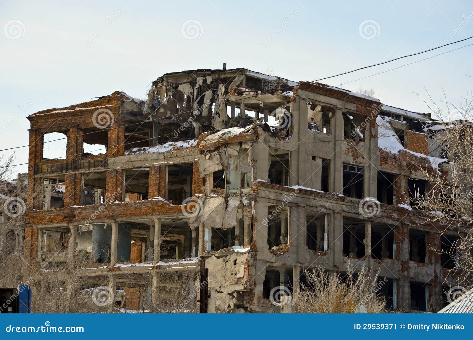 The destroyed factory 3 stock image. Image of industrial - 29539371