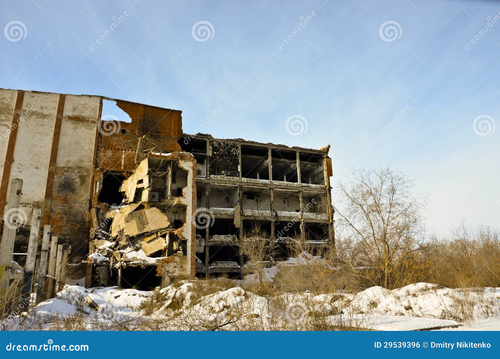 The destroyed factory 4 stock photo. Image of ruined - 29539396