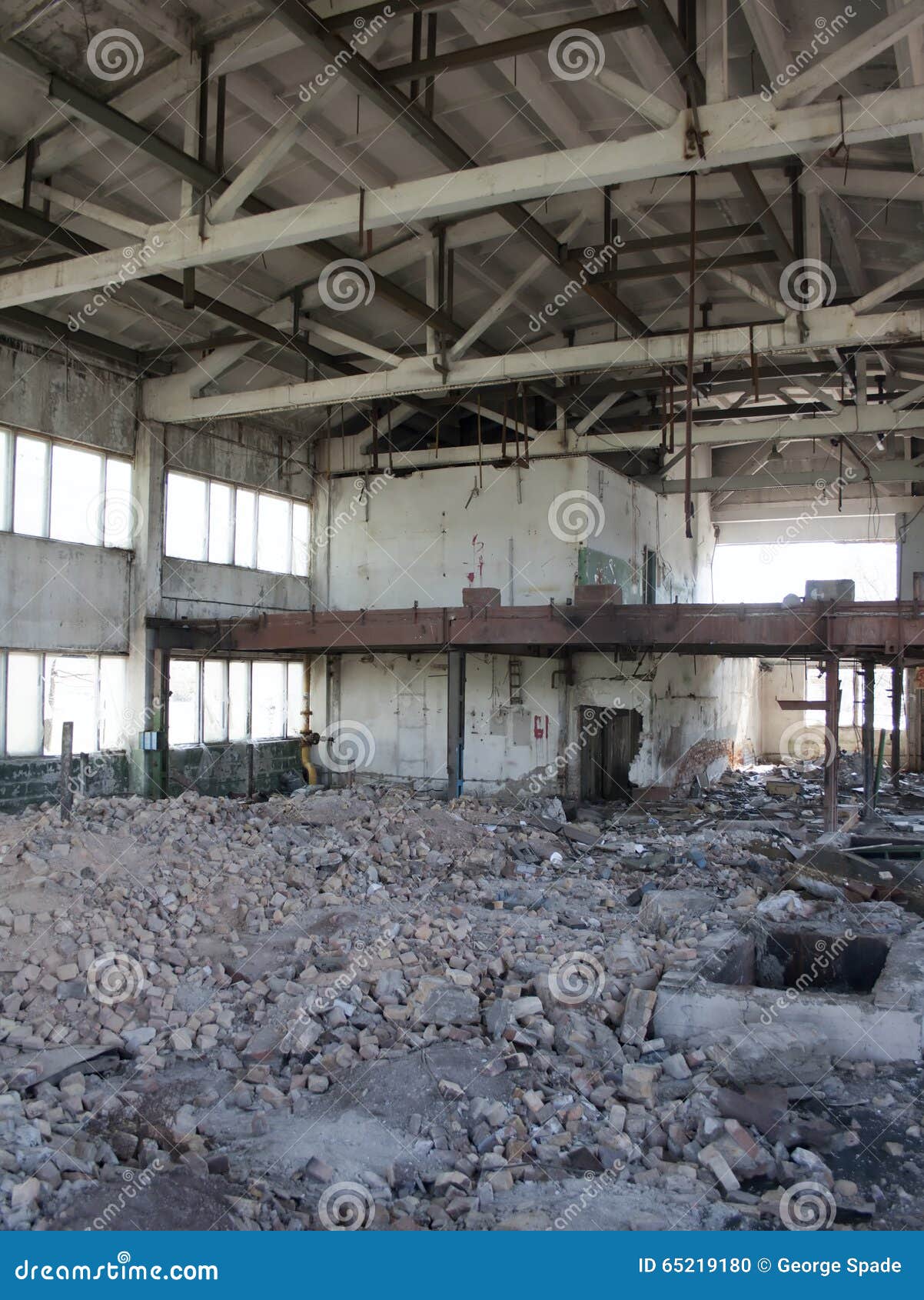 Destroyed factory inside stock photo. Image of aftershock - 65219180