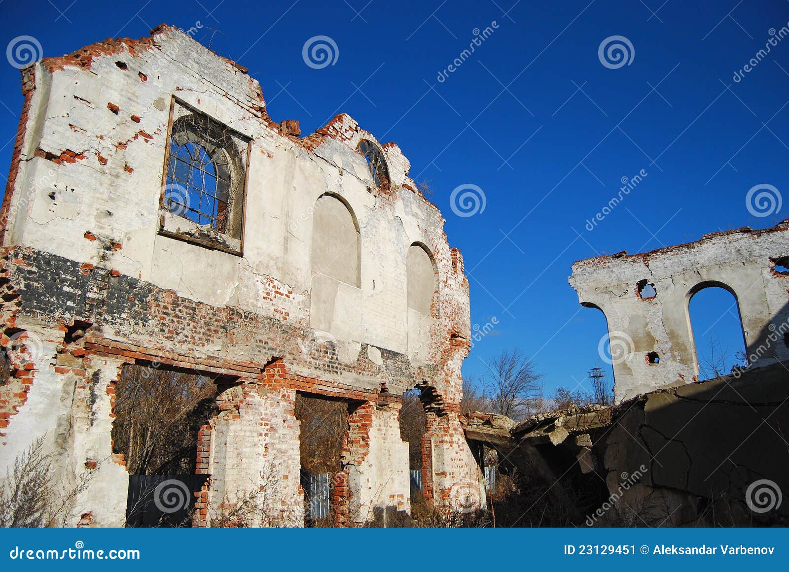 Destroyed factory wall stock image. Image of danger, grungy - 23129451