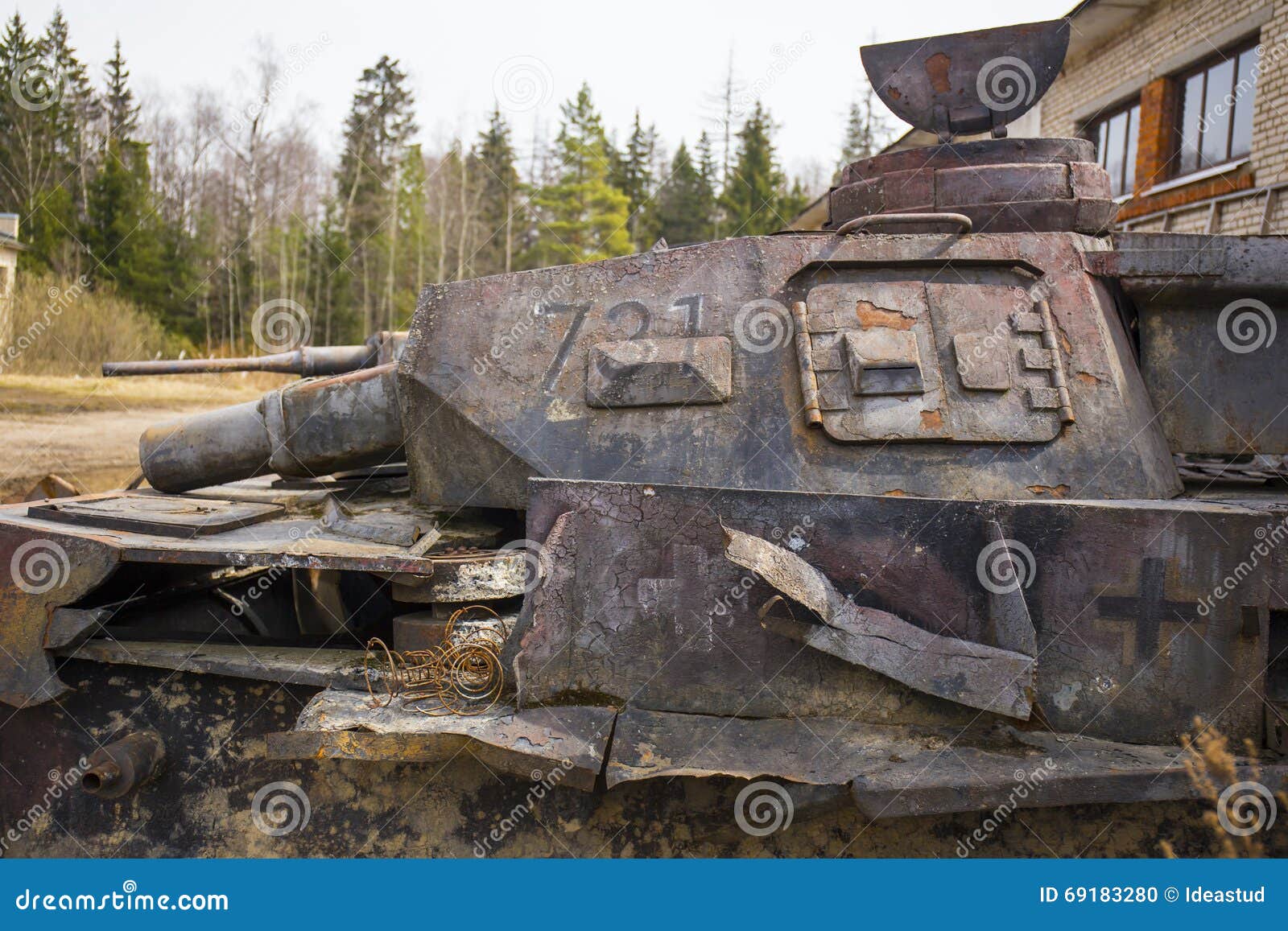 Destroyed german old tanks stock photo. Image of machine - 69183280