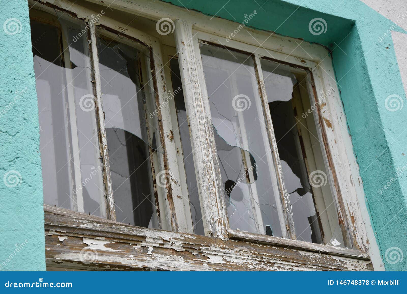 Destroyed Glasse on Windows, Closeup Stock Photo - Image of backdrop ...