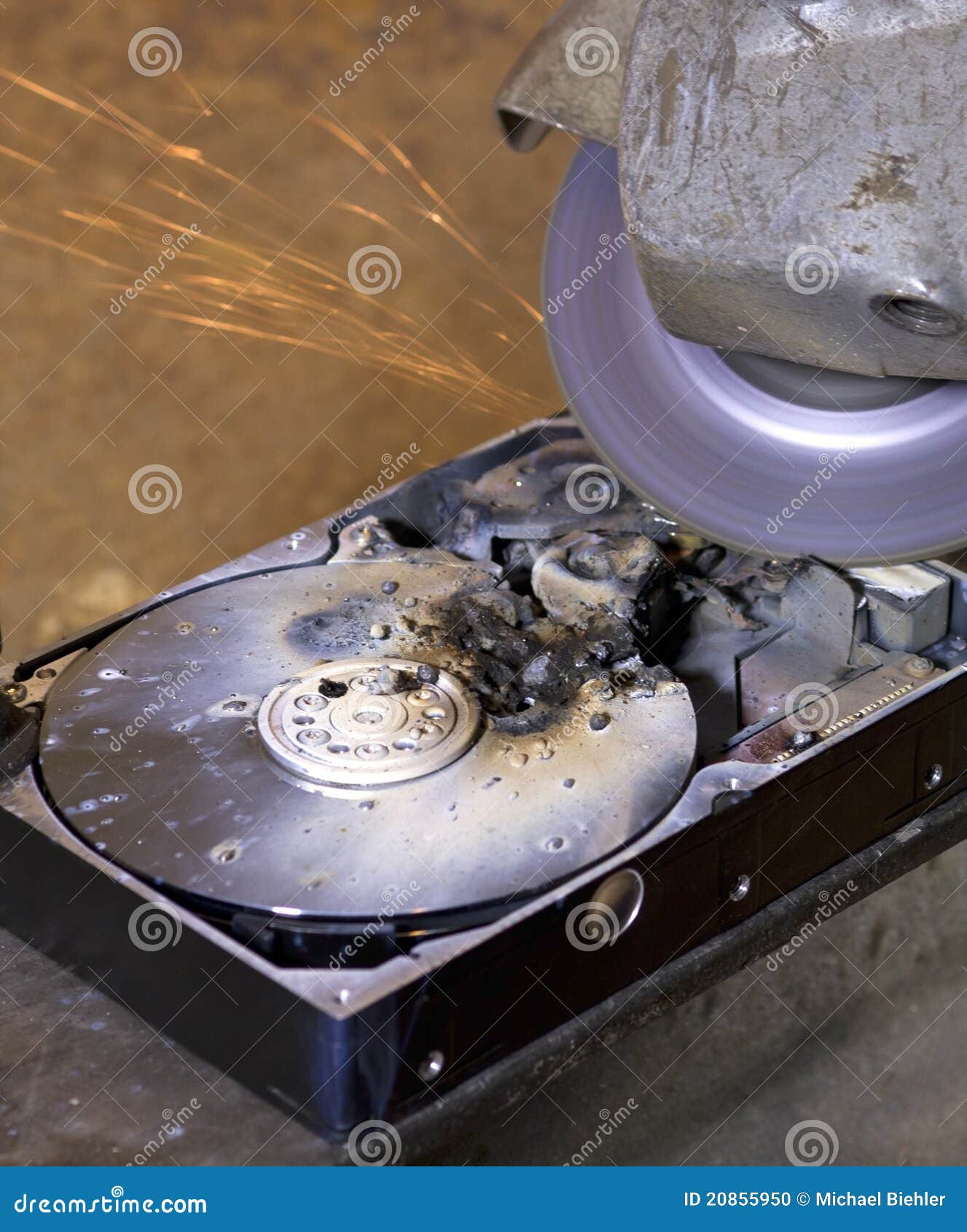 Destroyed hard drive stock photo. Image of electrical - 20855950