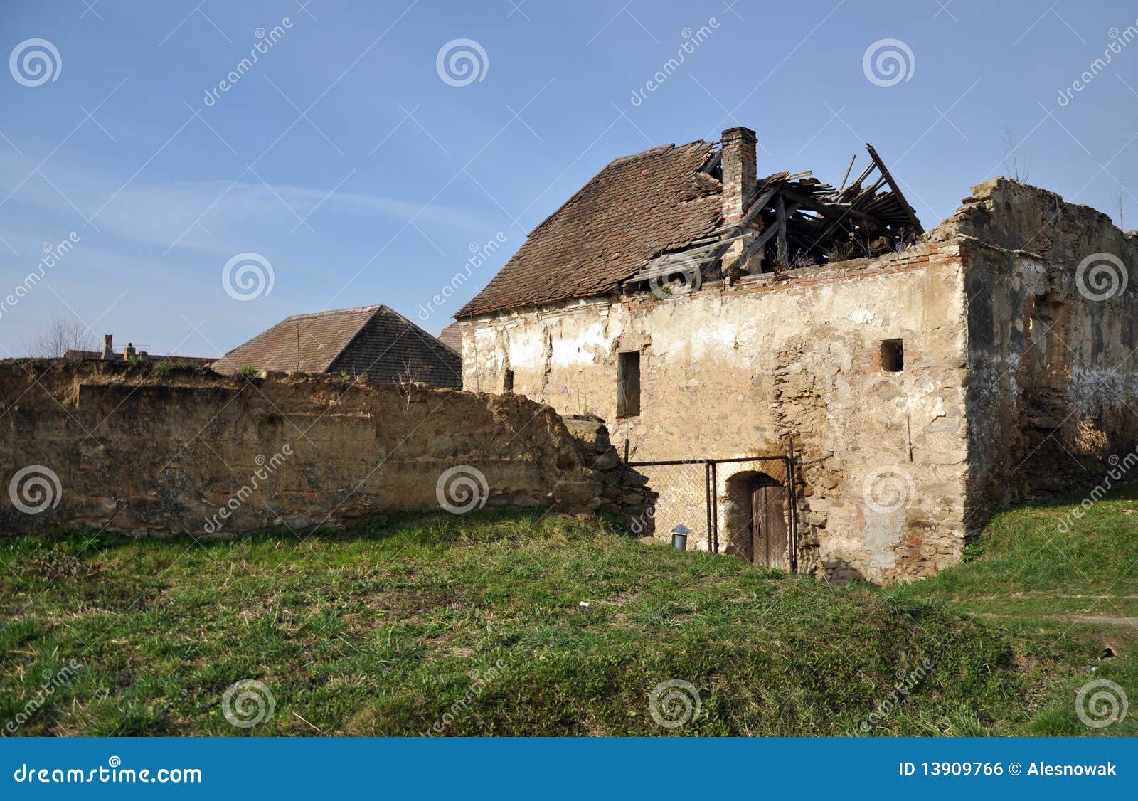 Destroyed house stock photo. Image of construction, aged - 13909766