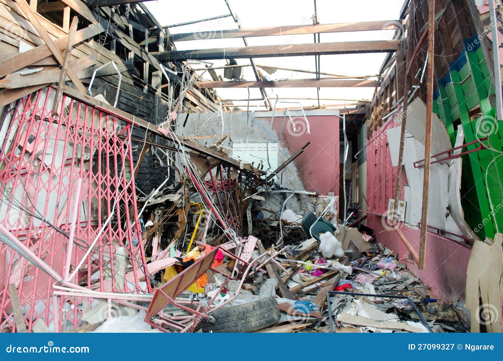 Destroyed House from Bomb Effect Stock Image - Image of destroy ...