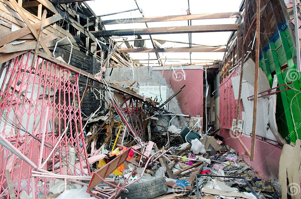 Destroyed House from Bomb Effect Stock Image - Image of destroy ...