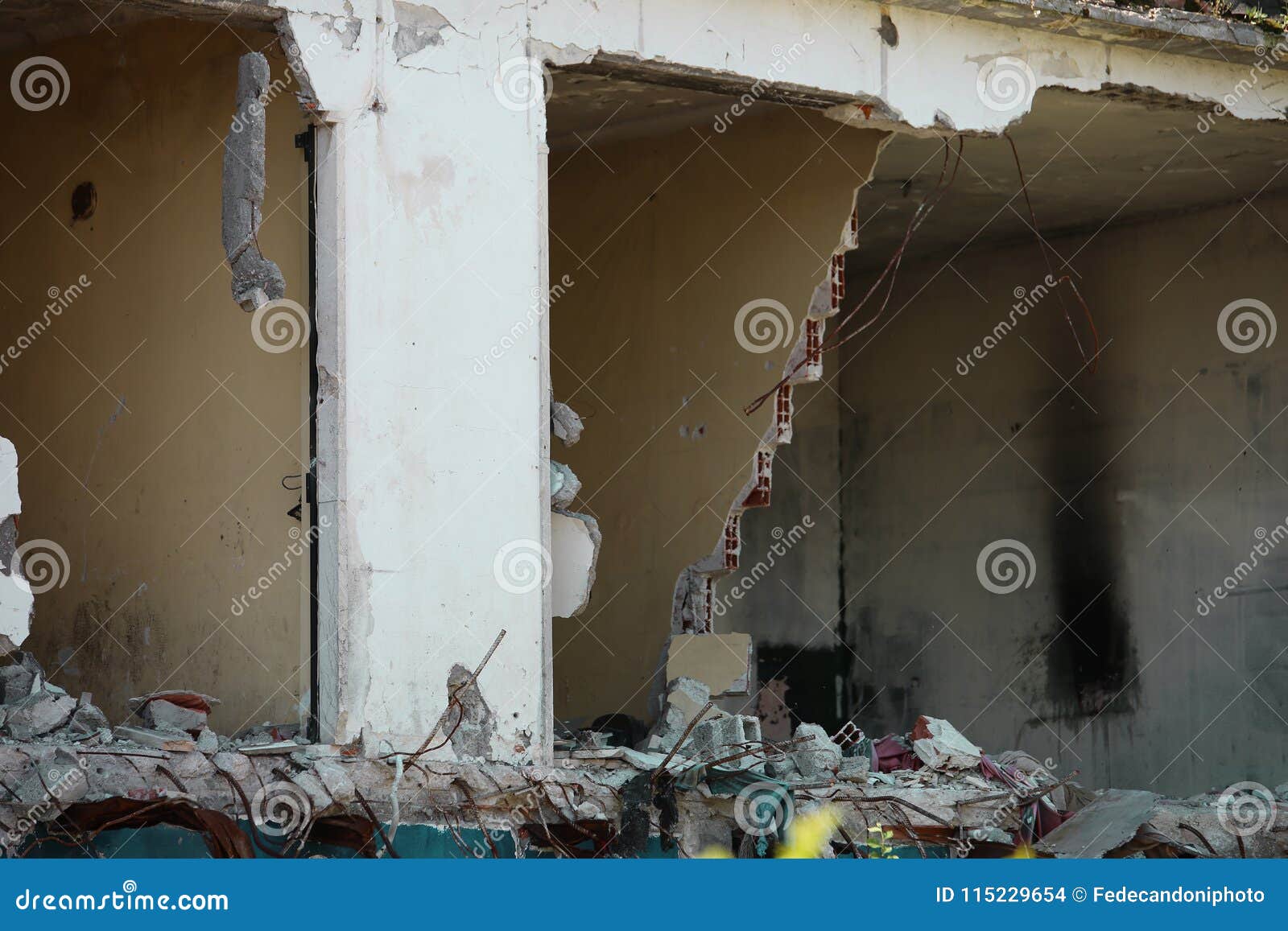 Destroyed House after the Collapse of the Walls and the Load-bea Stock ...