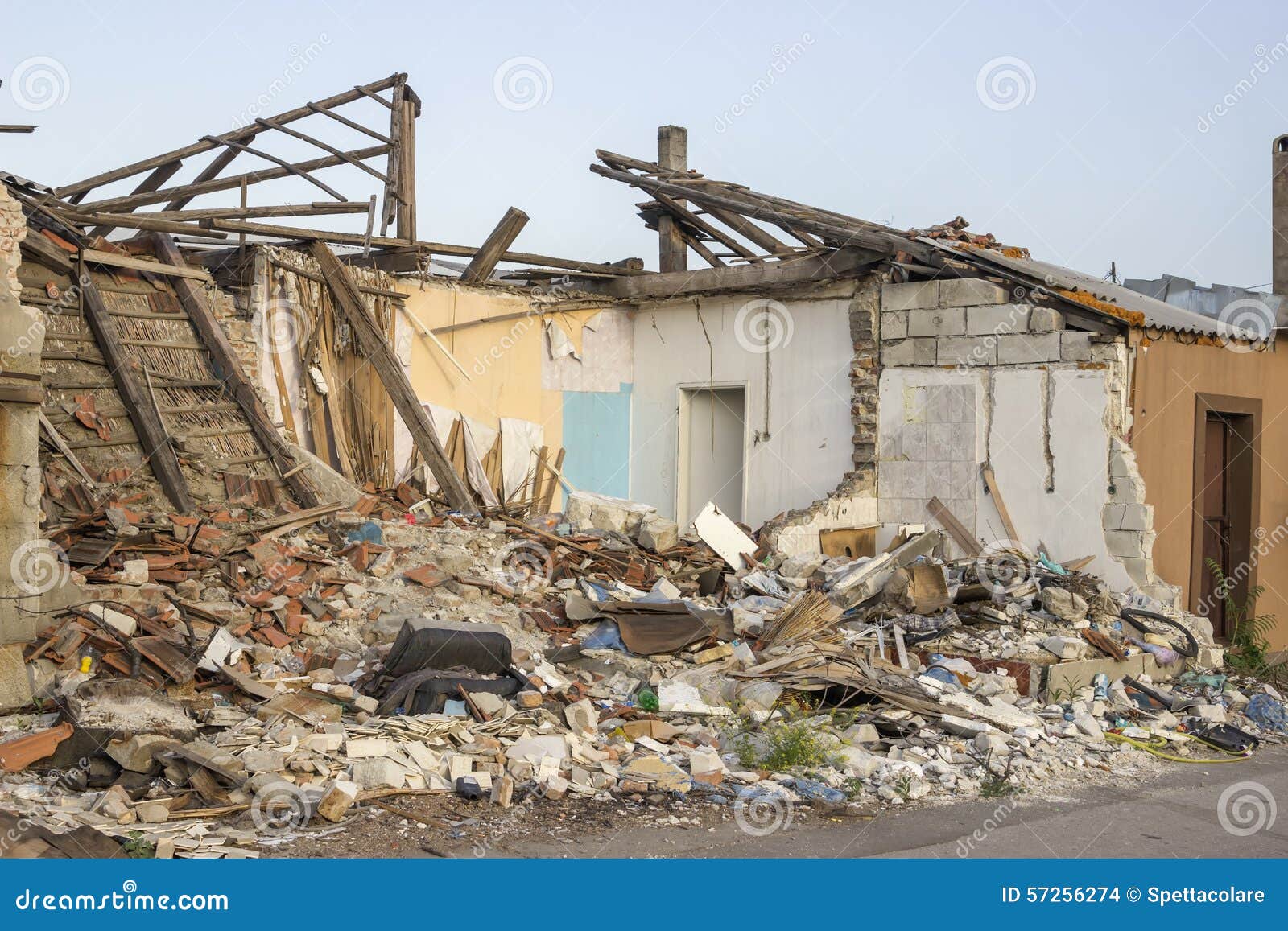 Destroyed House after Demolition Stock Photo - Image of abstract, city ...
