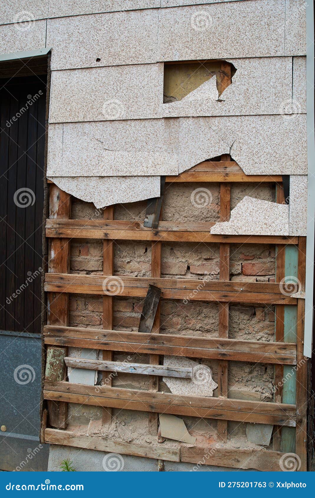 Destroyed House, Broken Floors, Destroyed The Walls And Roof. An ...