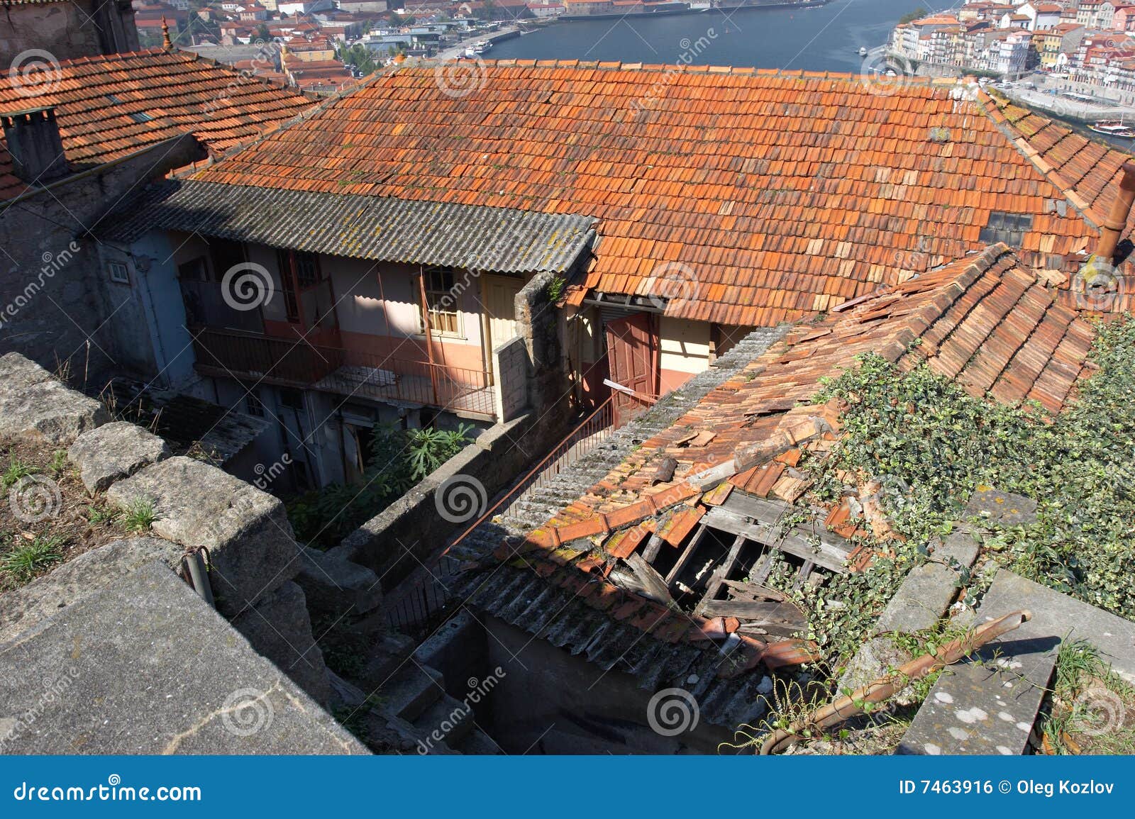 Destroyed house roofs stock photo. Image of flats, europe - 7463916