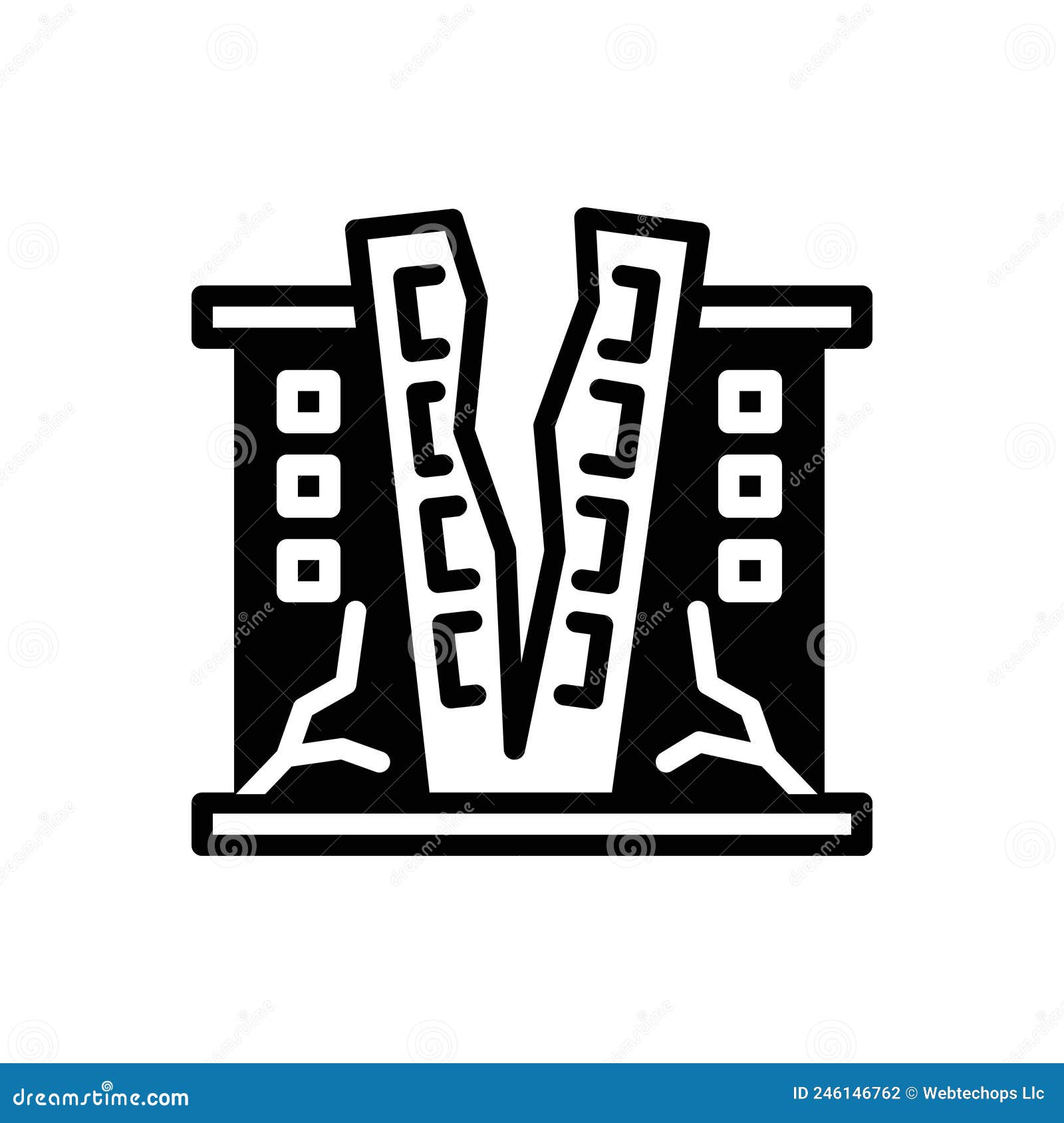 Black Solid Icon for Destroyed, Ravaged and Smashed Stock Vector ...