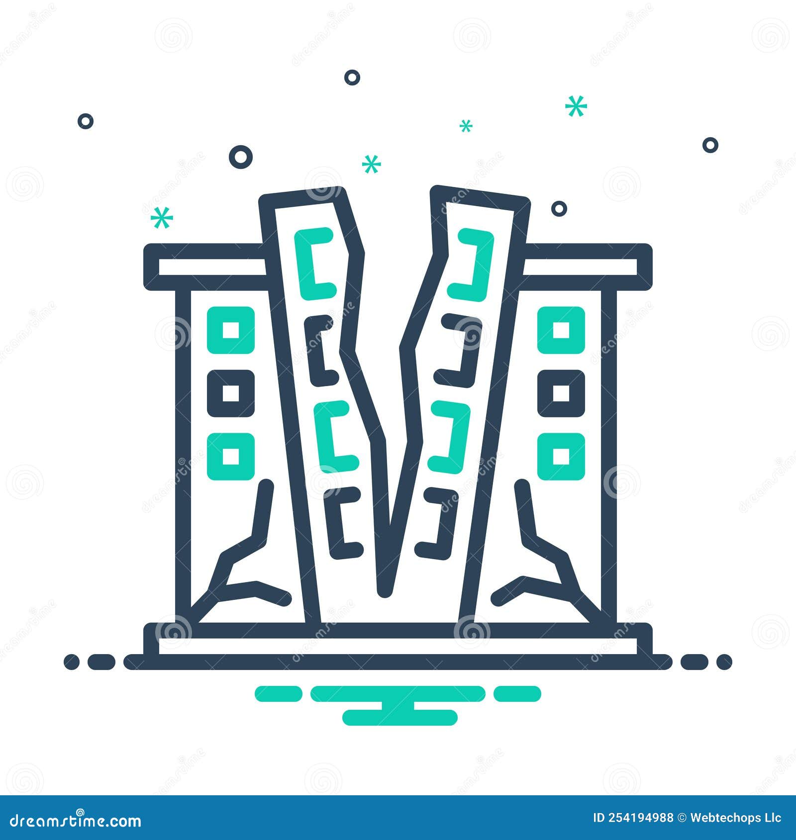 Mix Icon for Destroyed, Ravaged and Smashed Stock Vector - Illustration ...