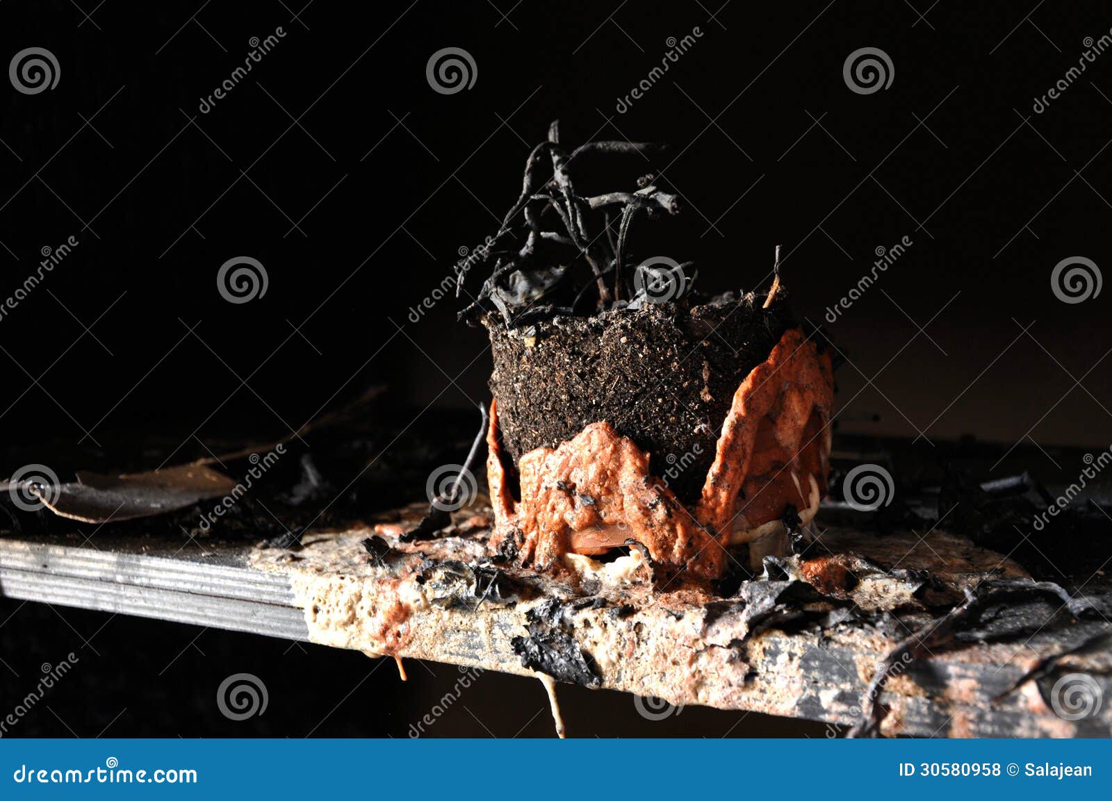 Destroyed Interior of a House after a Fire Stock Photo - Image of creep ...