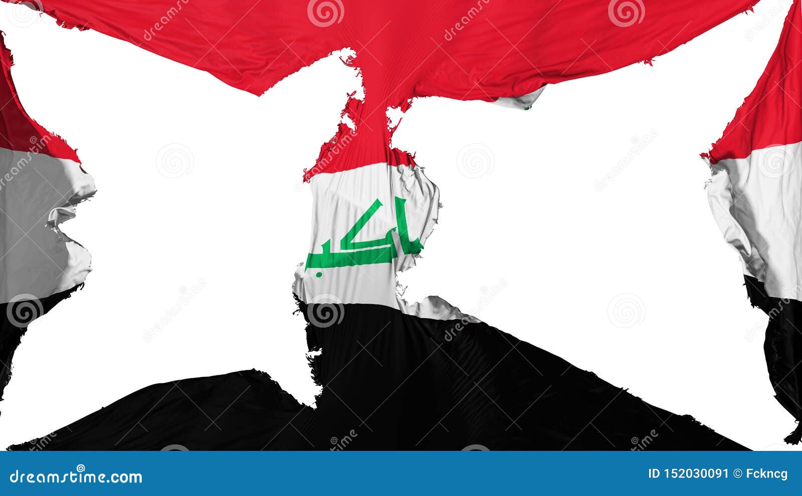 Destroyed Iraq flag stock image. Image of damaged, holes - 152030091