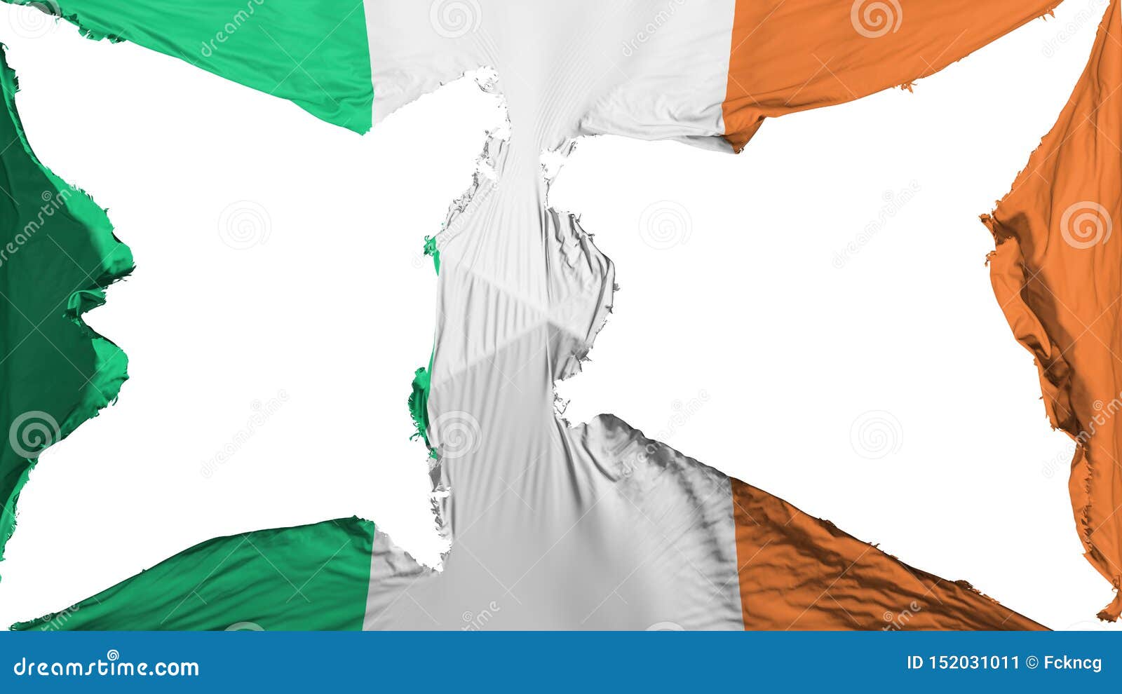 Destroyed Ireland flag stock illustration. Illustration of green ...