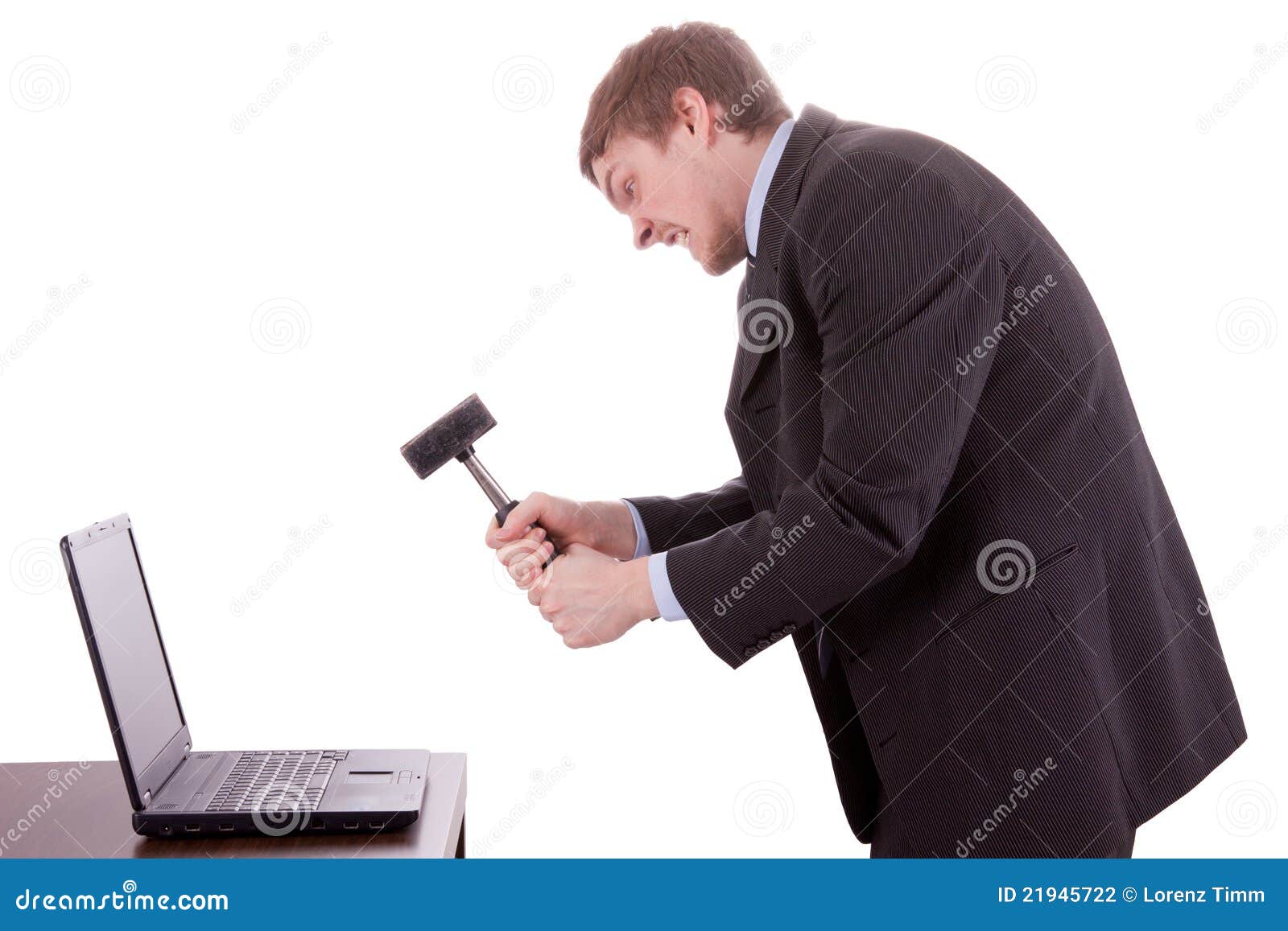Destroyed laptop stock photo. Image of business, smash - 21945722
