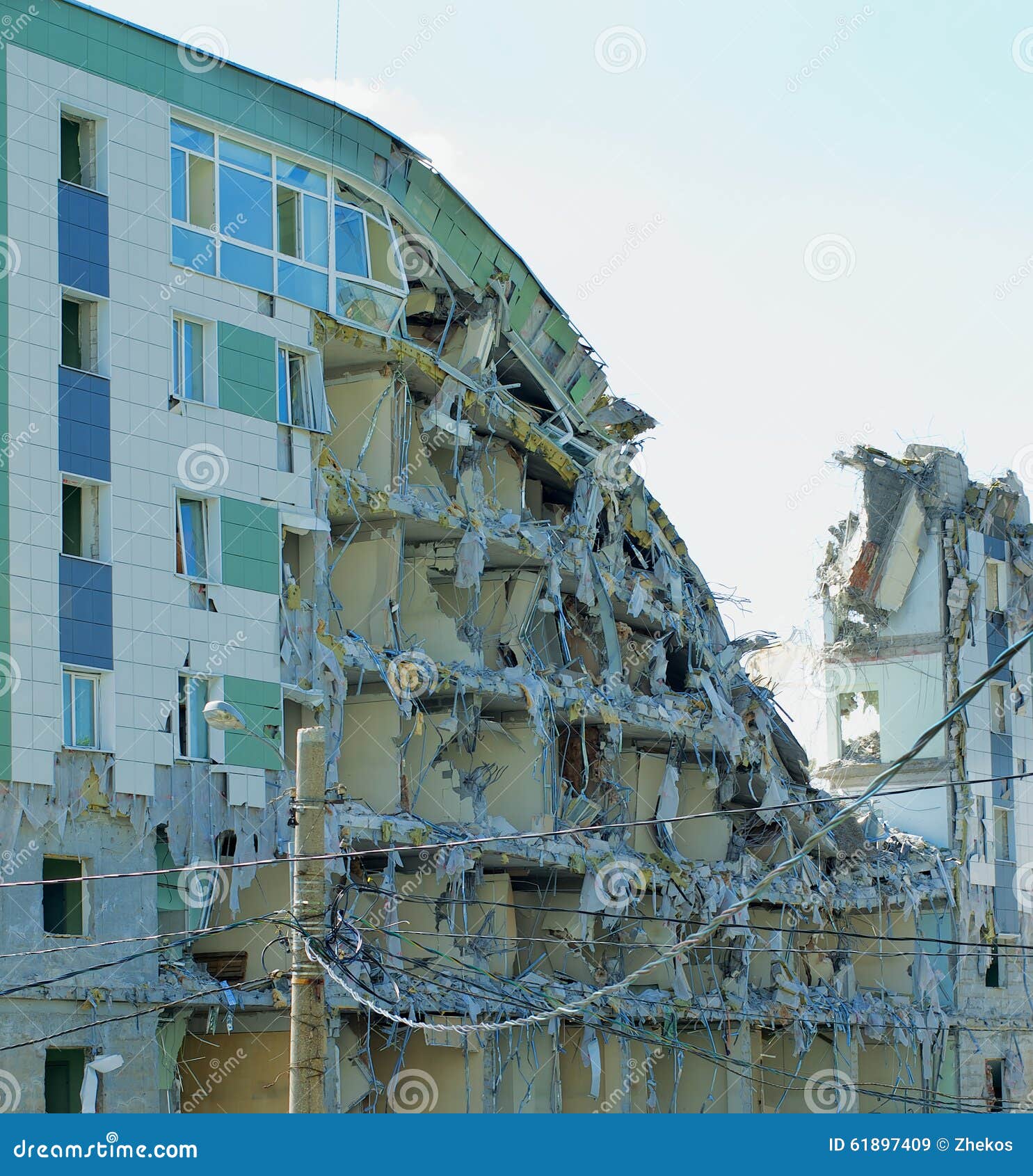 Destroyed Modern Building stock image. Image of outdoors - 61897409