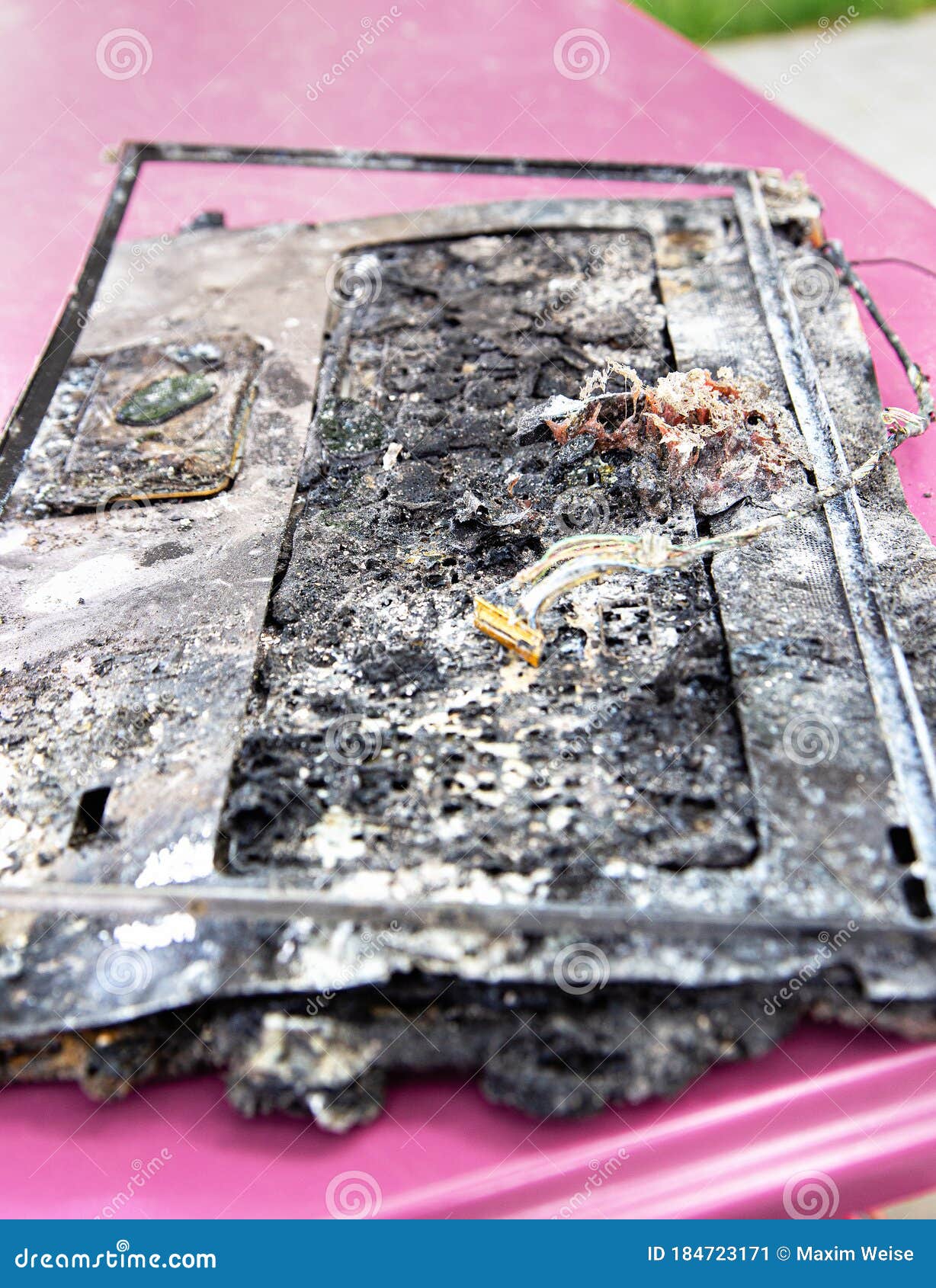 Destroyed Notebook, Melted Plastic. Computer Damage Stock Image - Image ...