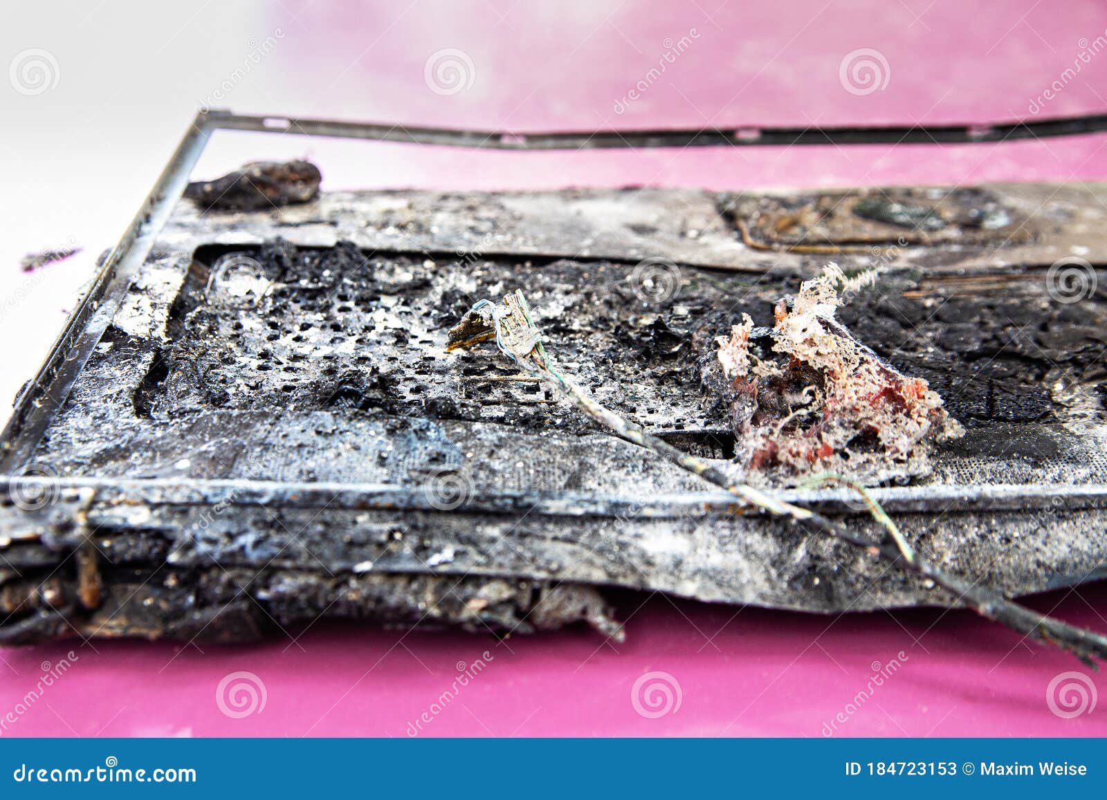 Destroyed Notebook, Melted Plastic Stock Image - Image of ignite ...