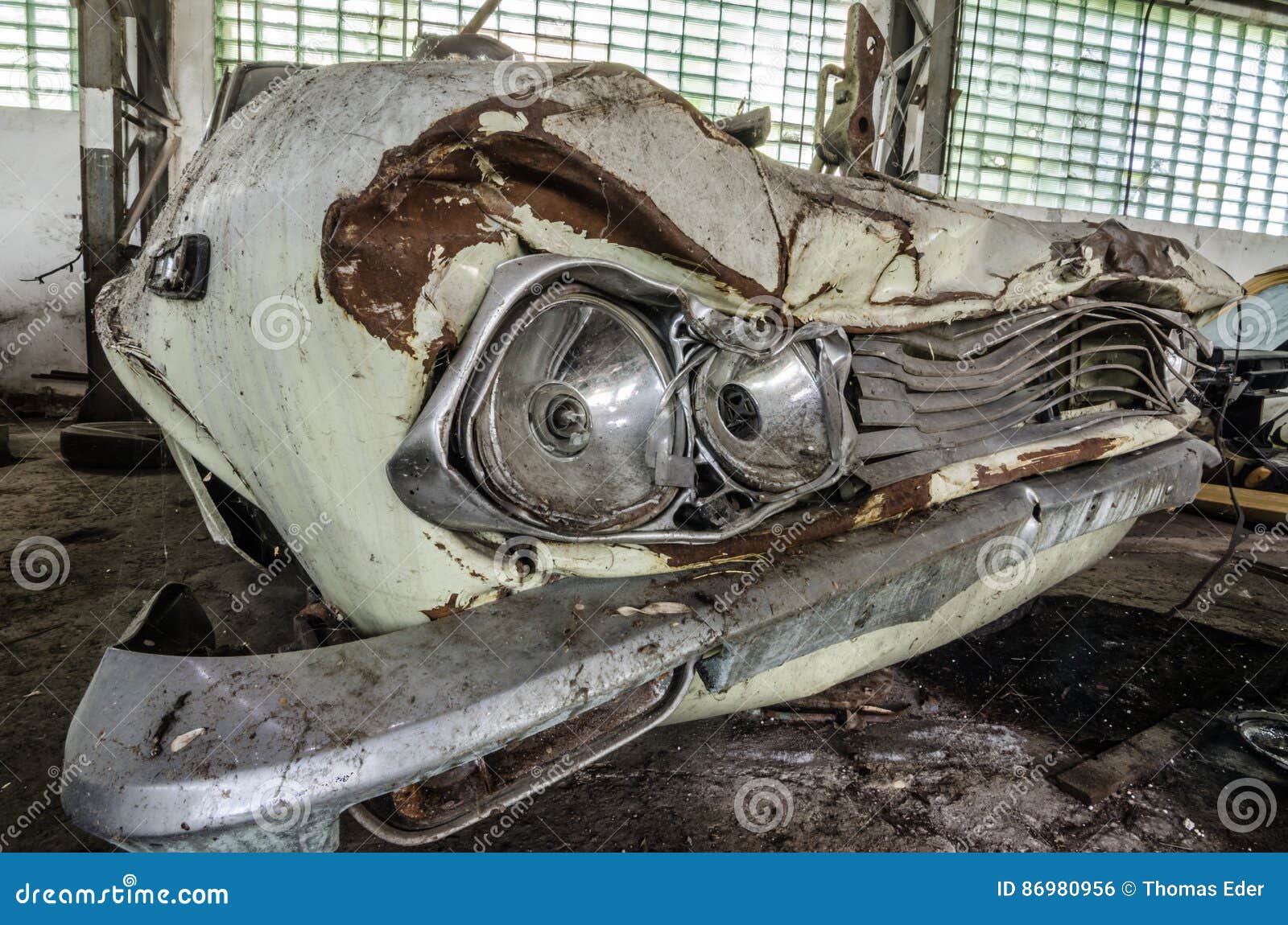 Destroyed Old Car Stock Photo | CartoonDealer.com #86980956