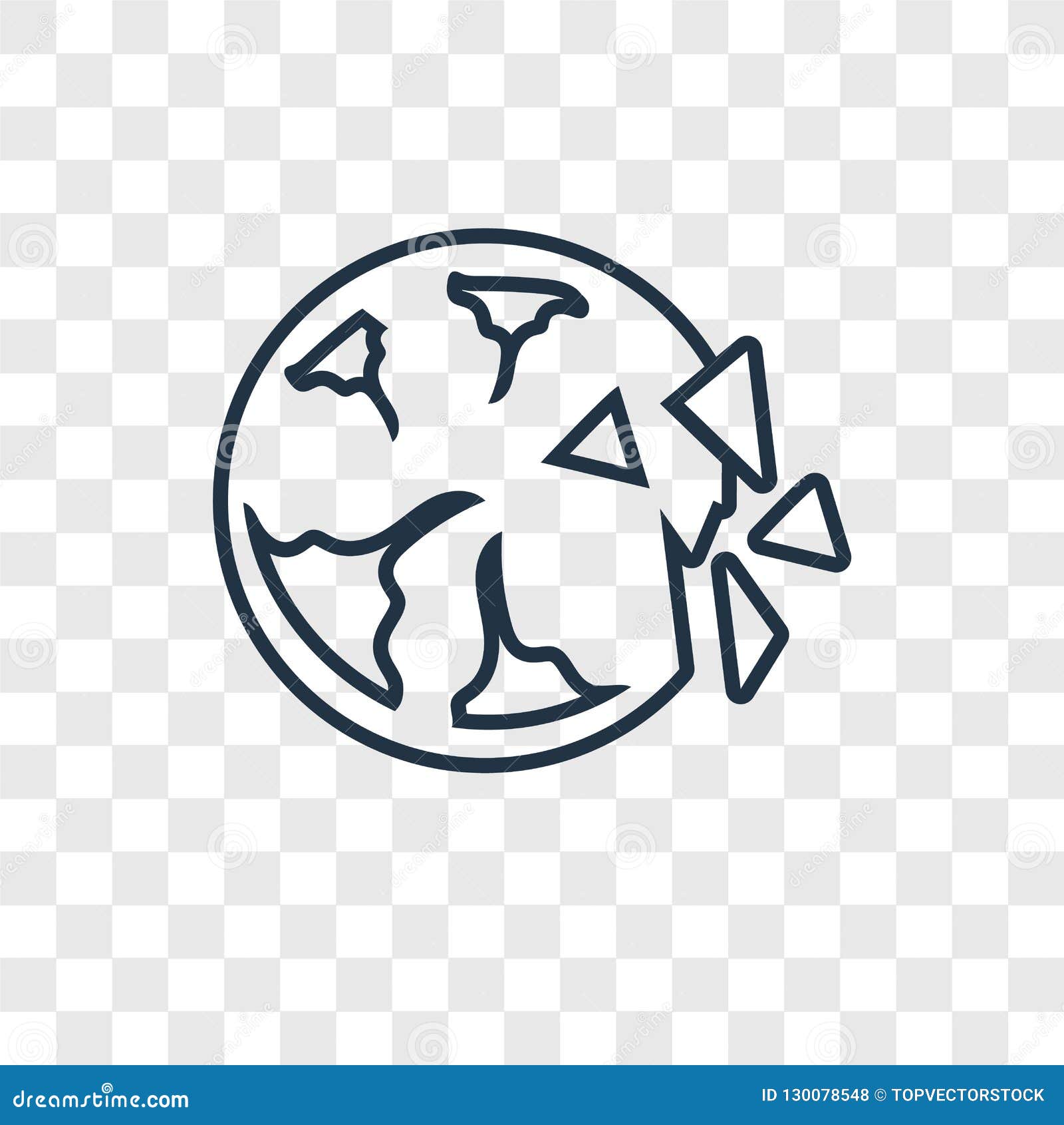 Destroyed Planet Concept Vector Linear Icon Isolated On Transparent ...