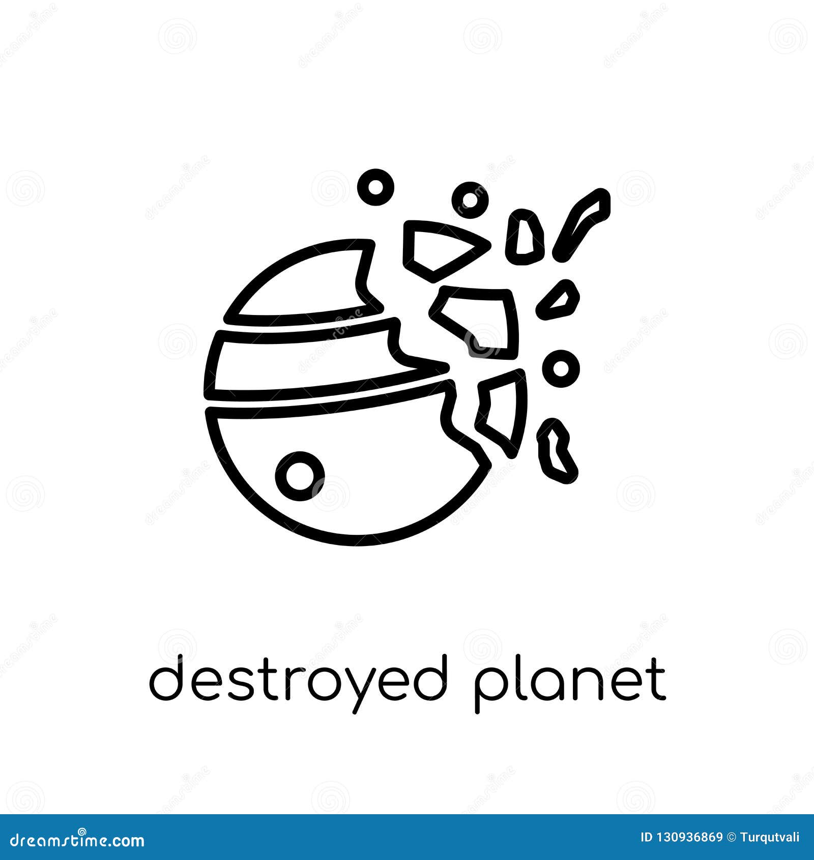 Destroyed Planet Icon from Astronomy Collection. Stock Vector ...