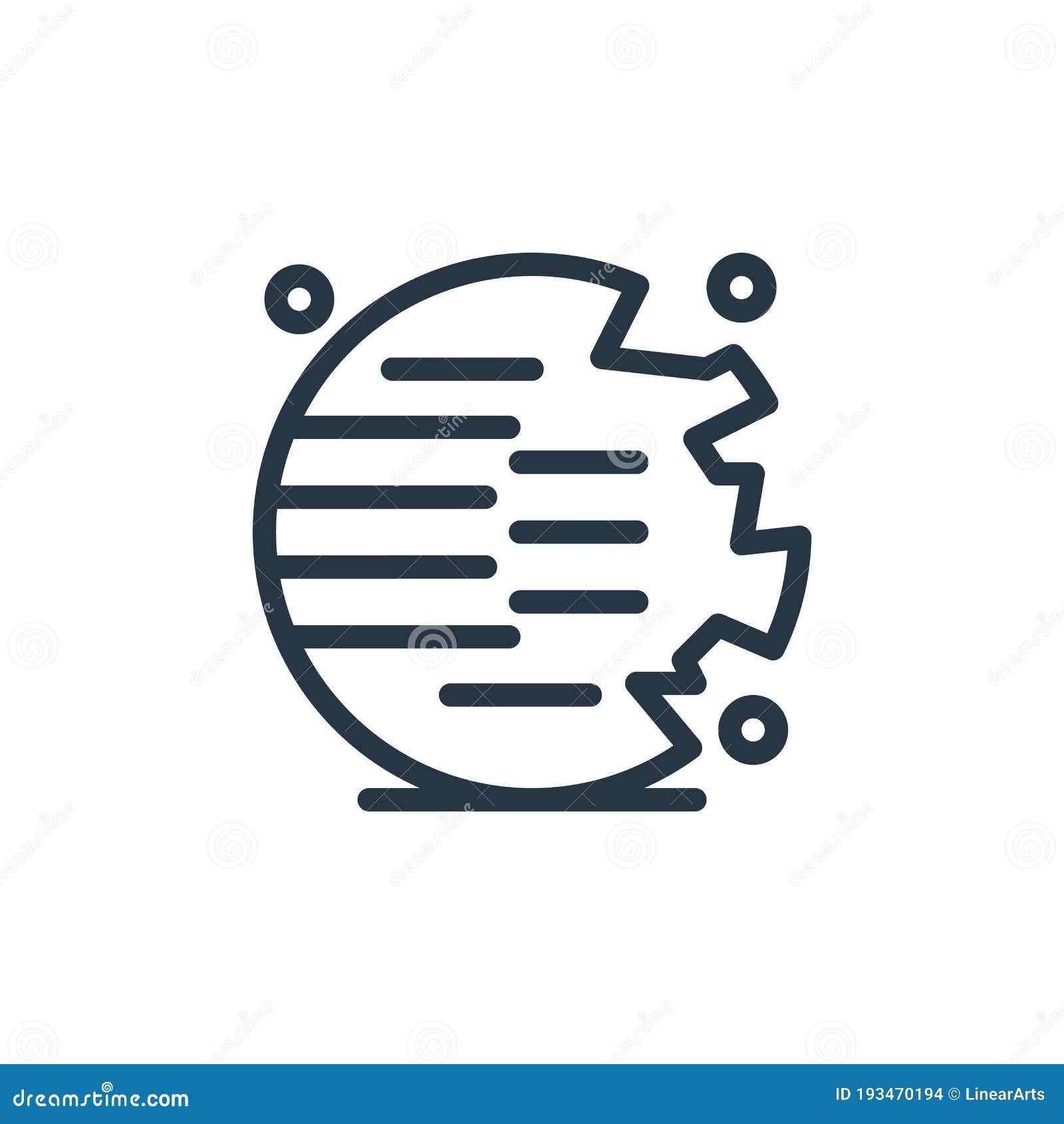 Destroyed Planet Icon Vector Sign And Symbol Isolated On White ...