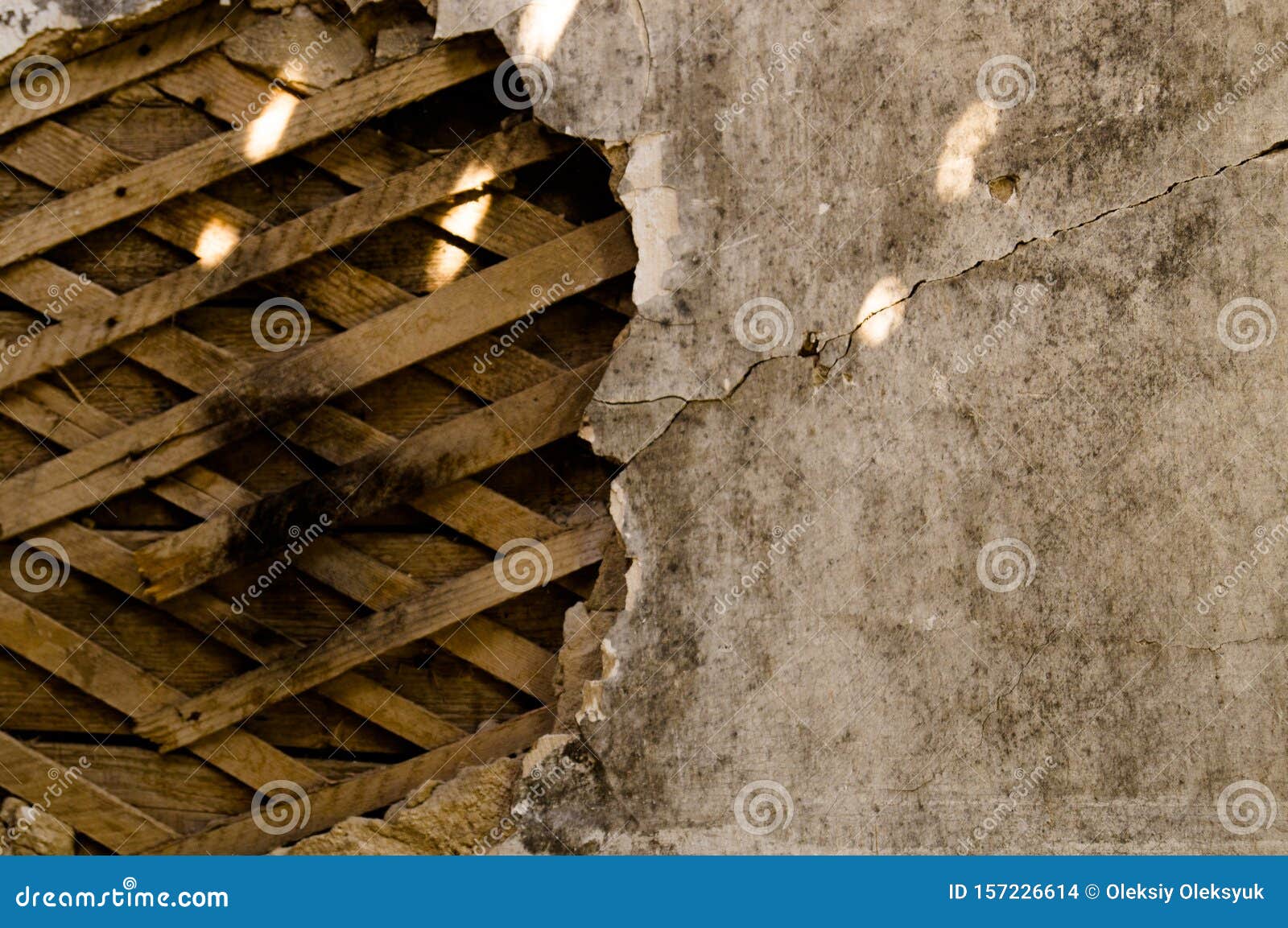 Destroyed Plaster. Bonded Plaster. Old Plaster and Putty. the Ruined ...