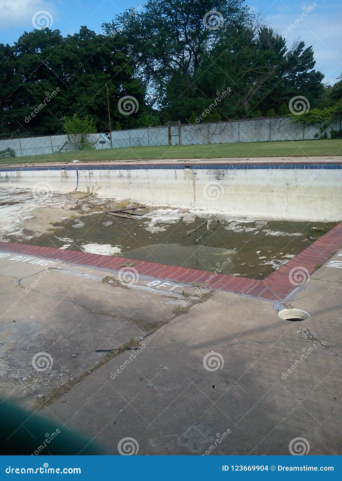 Destroyed public pool stock photo. Image of destroyed - 123669904
