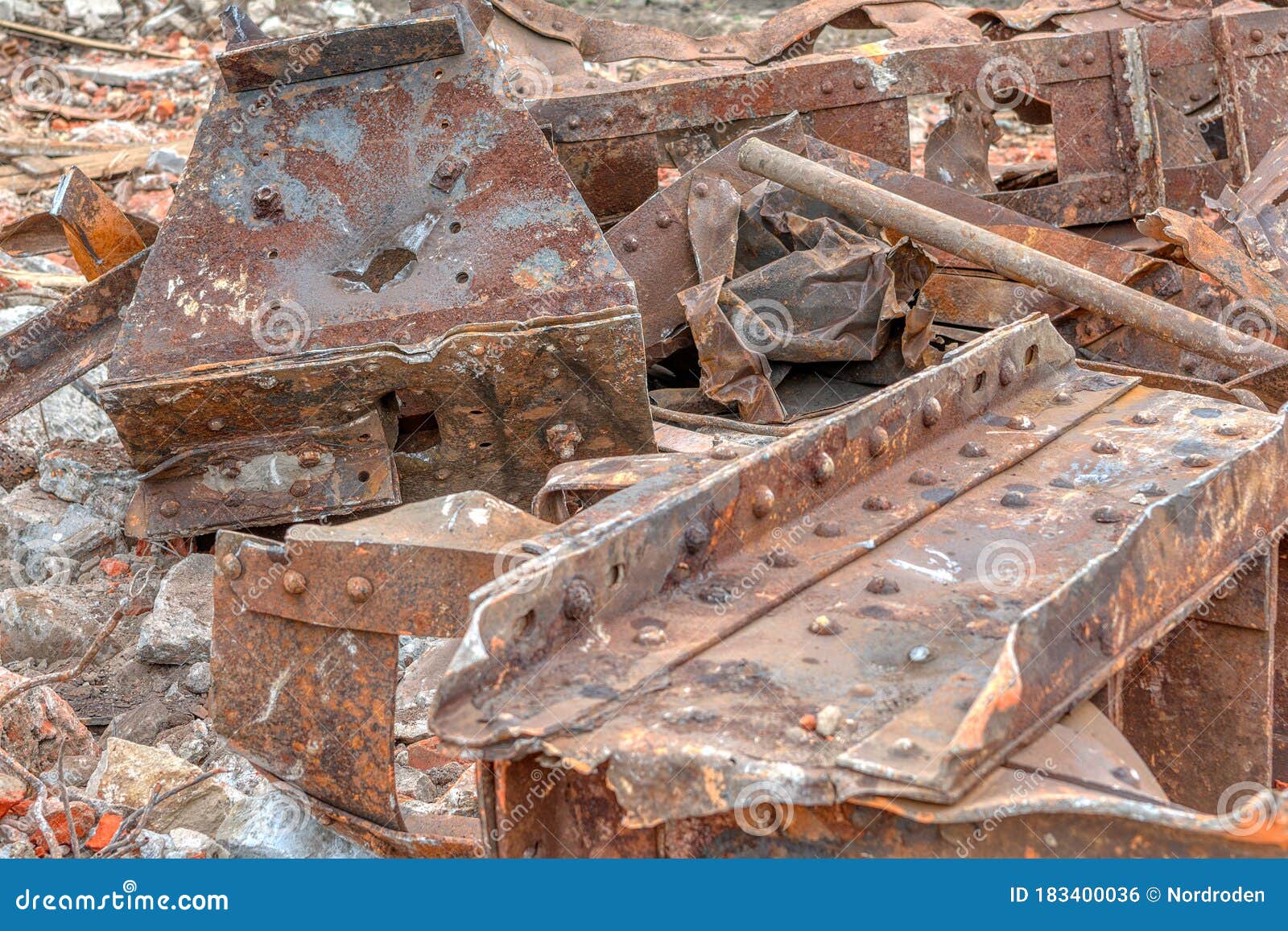 Destroyed Rusty Metal Structures. Stock Photo - Image of corroded ...