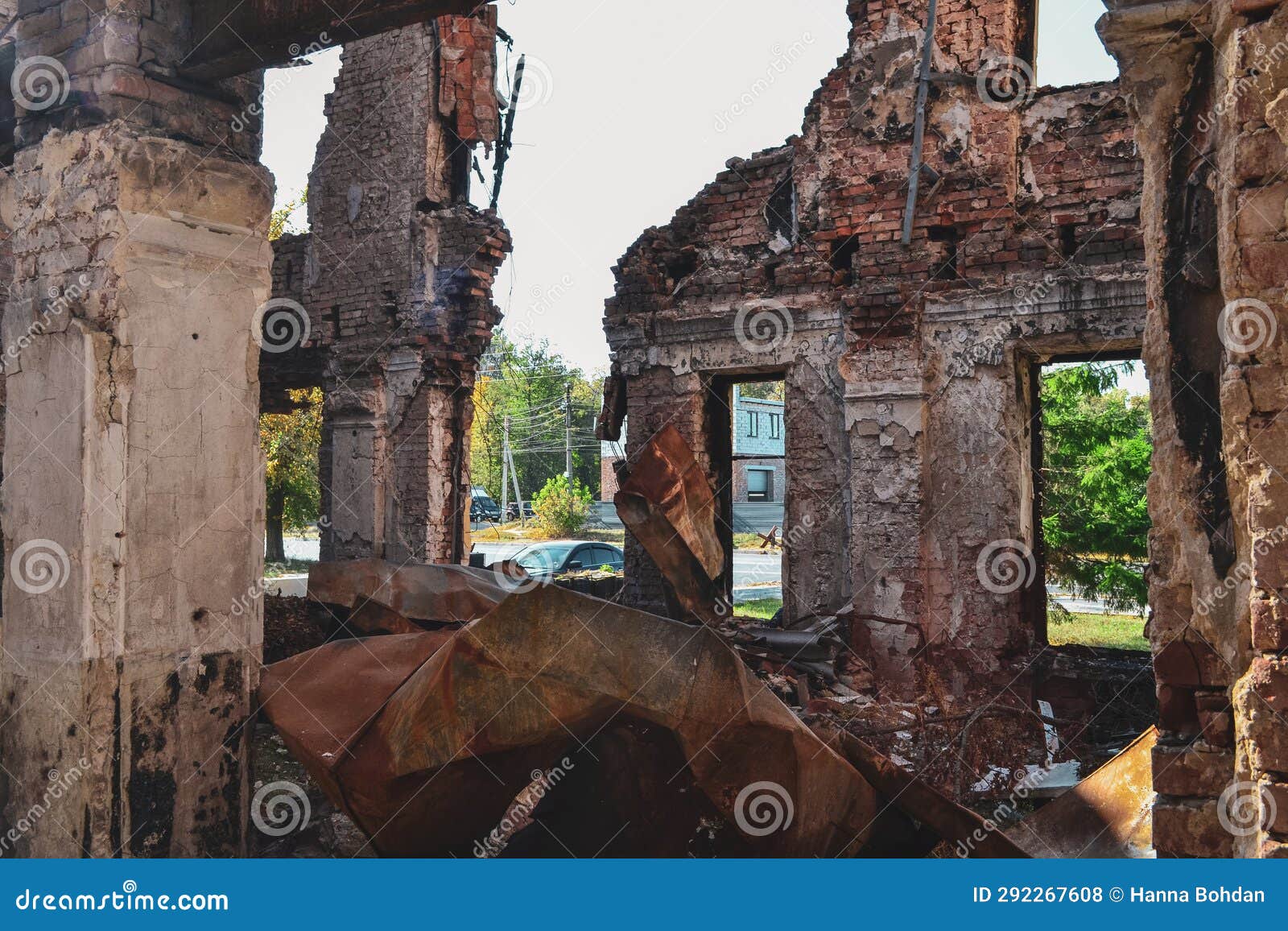 Destroyed School In Beslan After The Terrorist Attack. Old Empty School ...