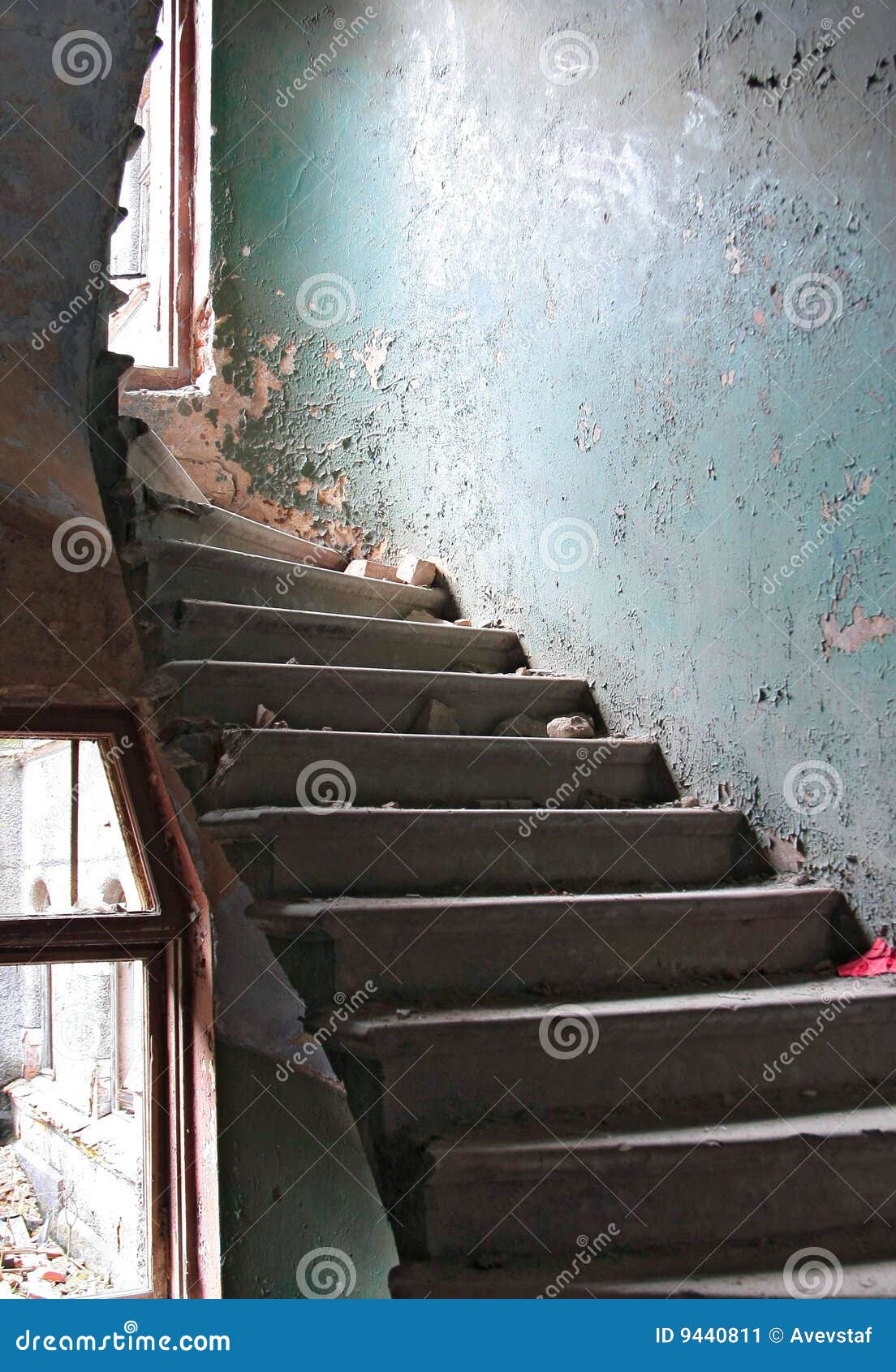 The Destroyed Spiral Staircase Stock Image - Image of castle, building ...