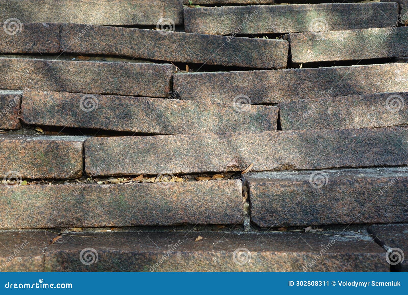 Destroyed Stairs With A Metal Railing Nostalgically Lit Stock ...