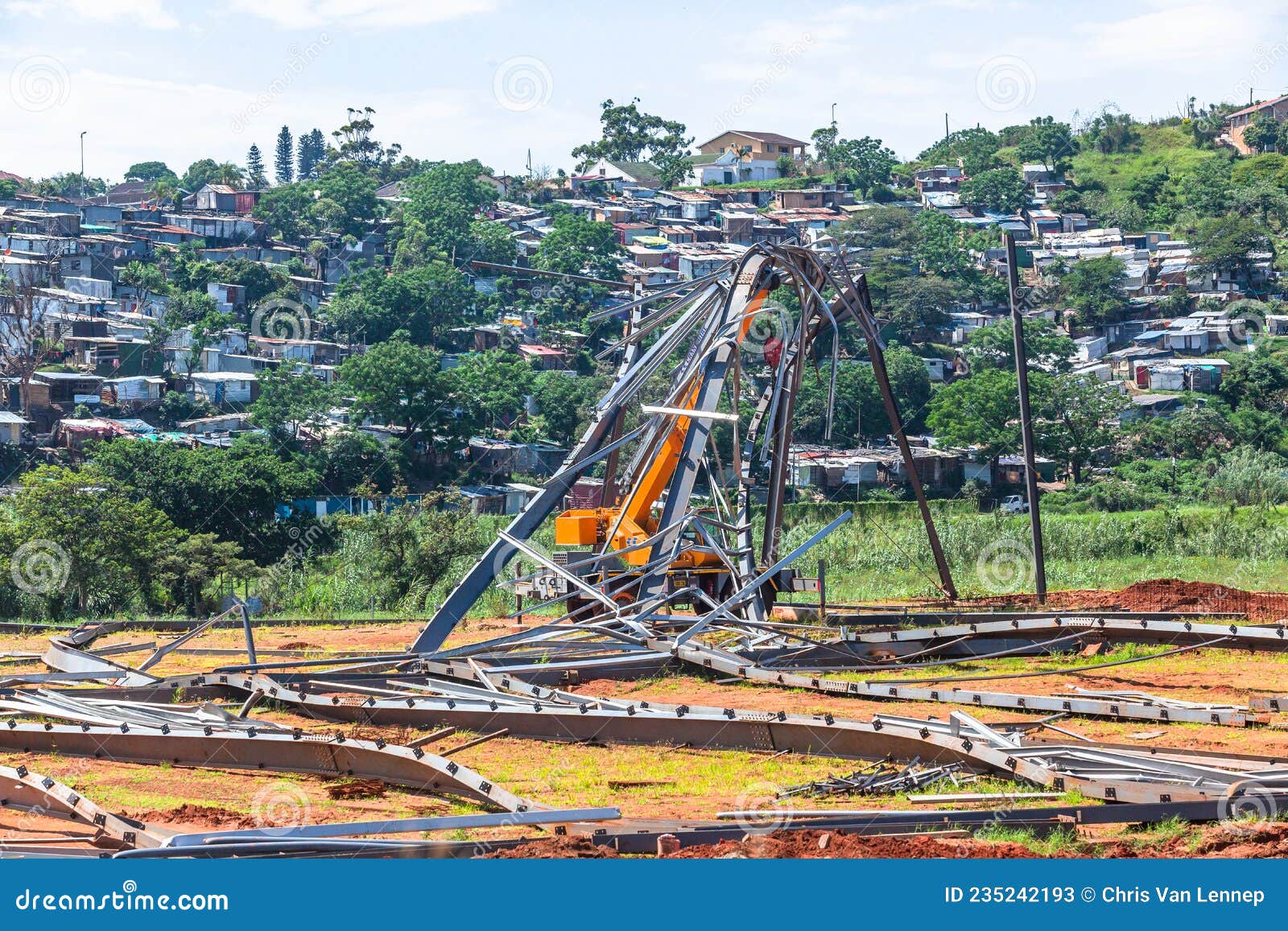 Destroyed Steel Collapsed Building Structure Stock Image - Image of ...