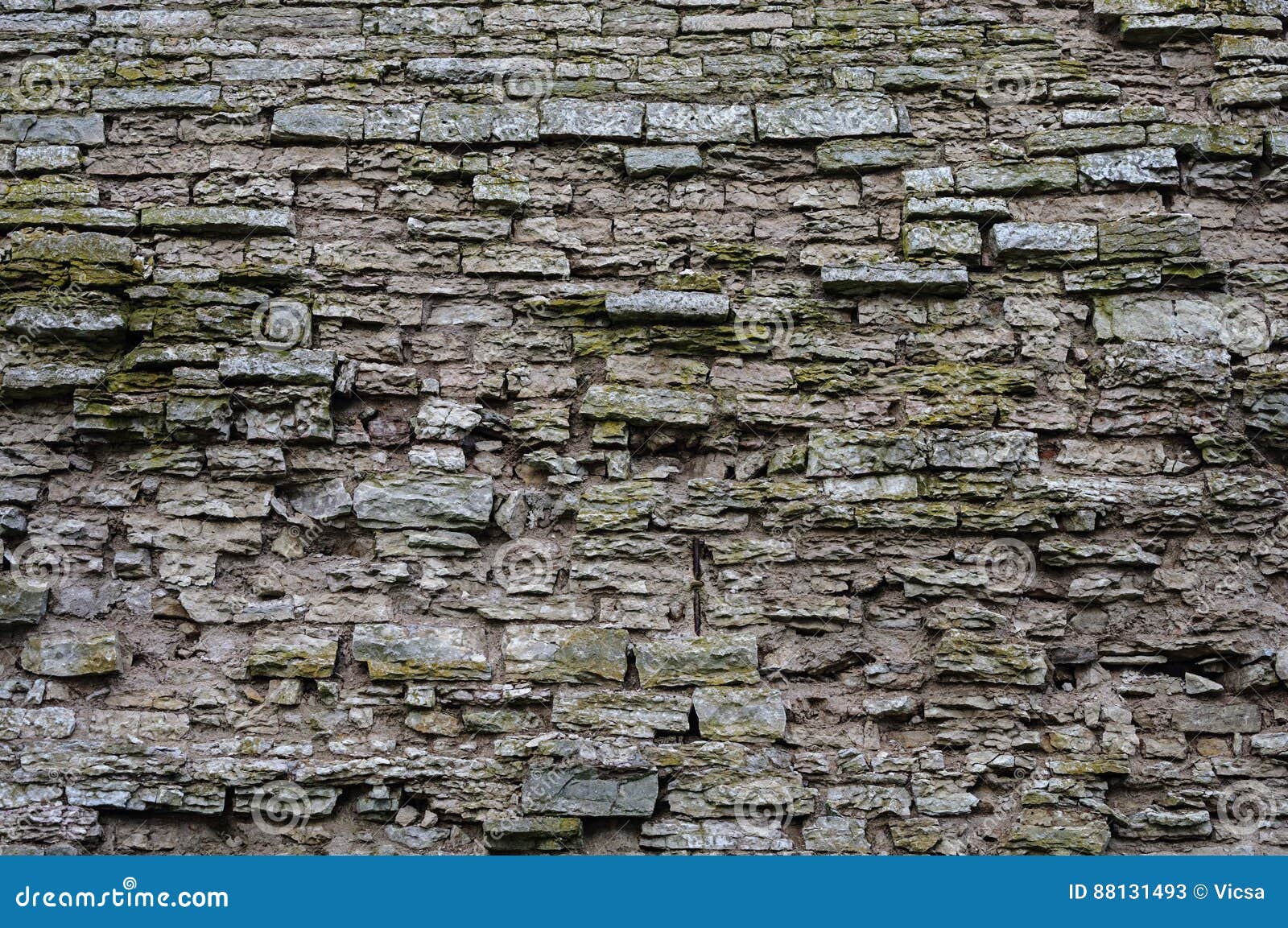 Destroyed stone wall stock image. Image of material, architecture ...