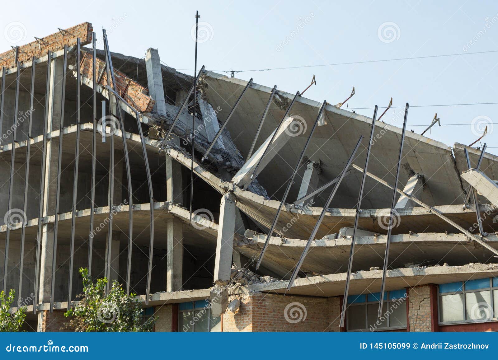 Destroyed Structure, the Broken Floors of a High-rise Building. Stock ...