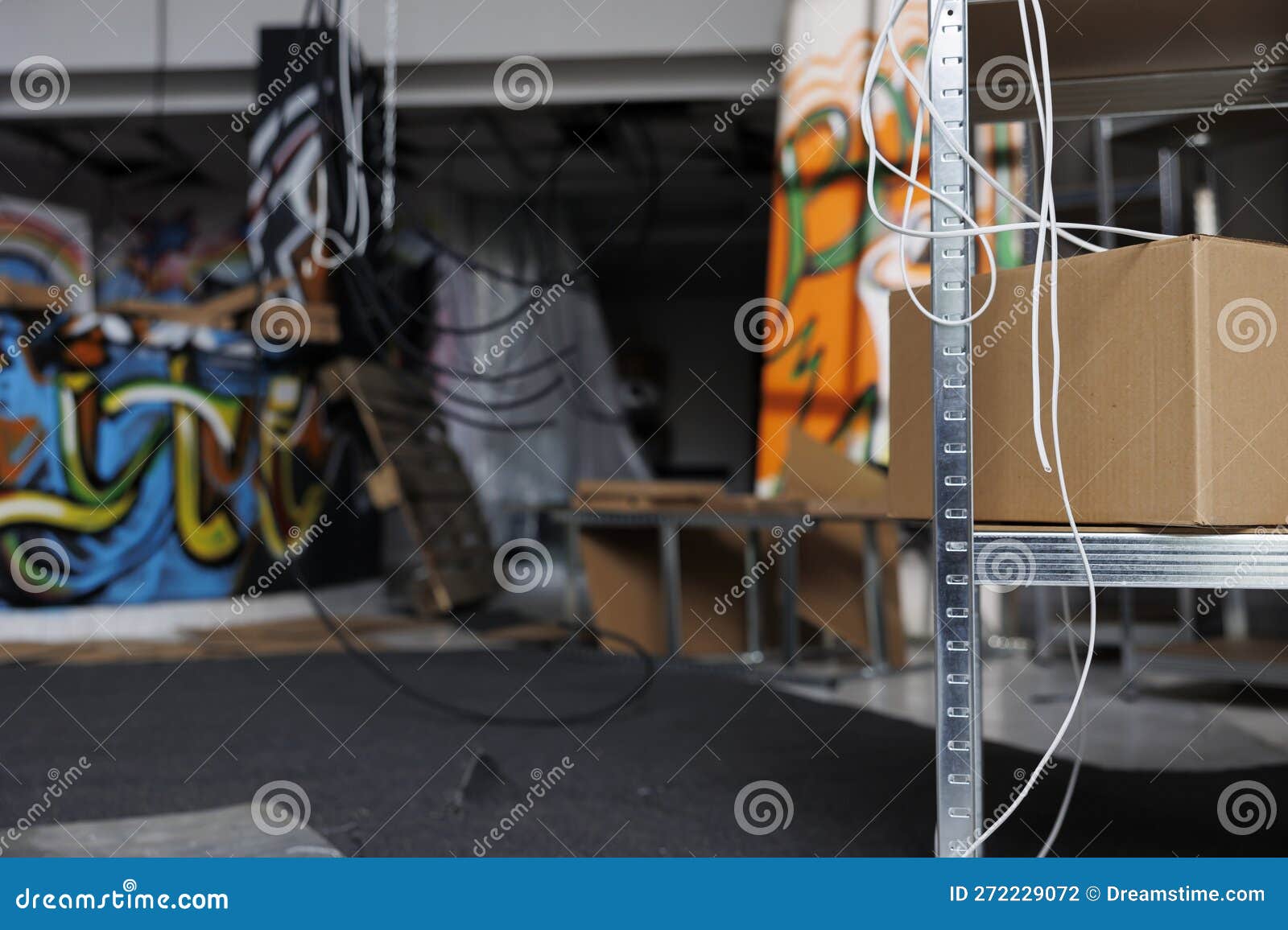 Destroyed Structure of Messy Building Covered in Debris Stock Photo ...