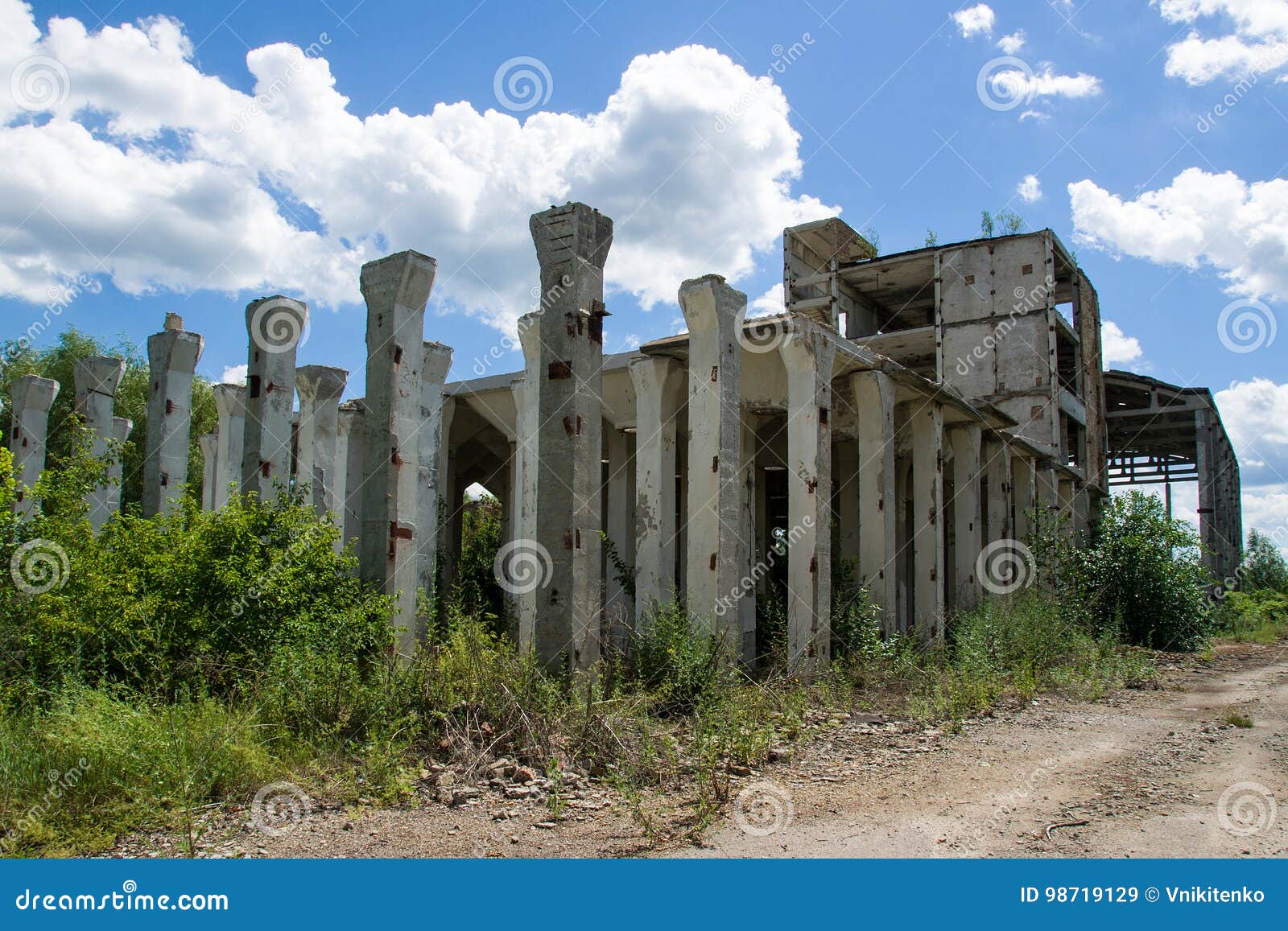 Destroyed Structures of an Abandoned Factory Stock Image - Image of ...
