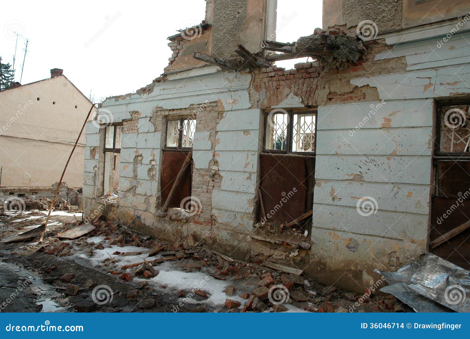 Destroyed structures stock photo. Image of windows, remains - 36046714